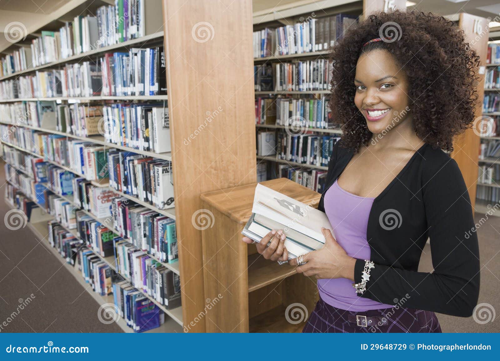 Female College Student at Library Stock Image - Image of knowledge ...