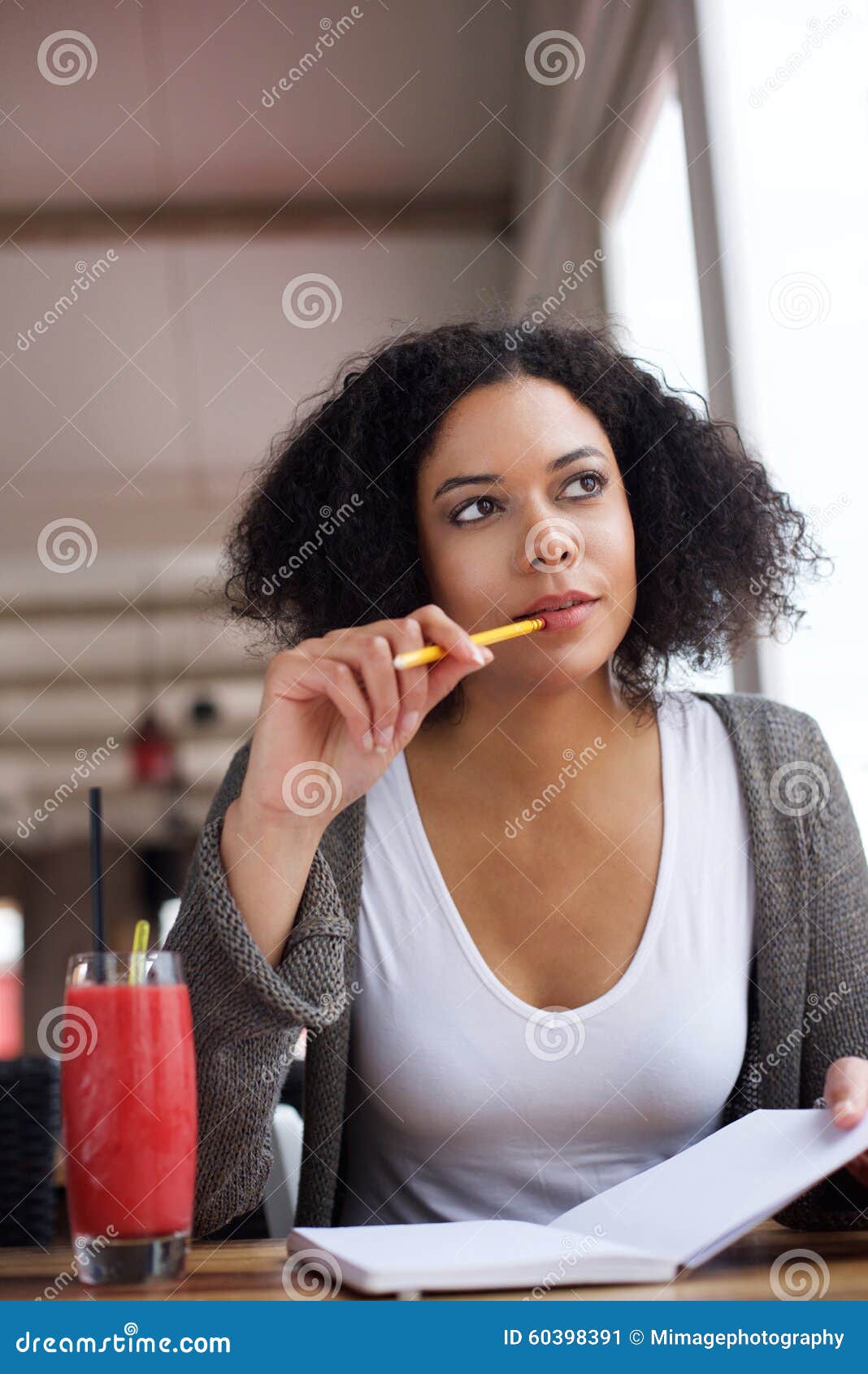 Female College Student Thinking Stock Image - Image of female ...