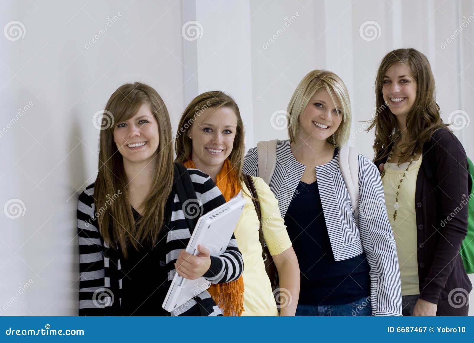 Female College Students stock image. Image of girl, brunette - 6687467