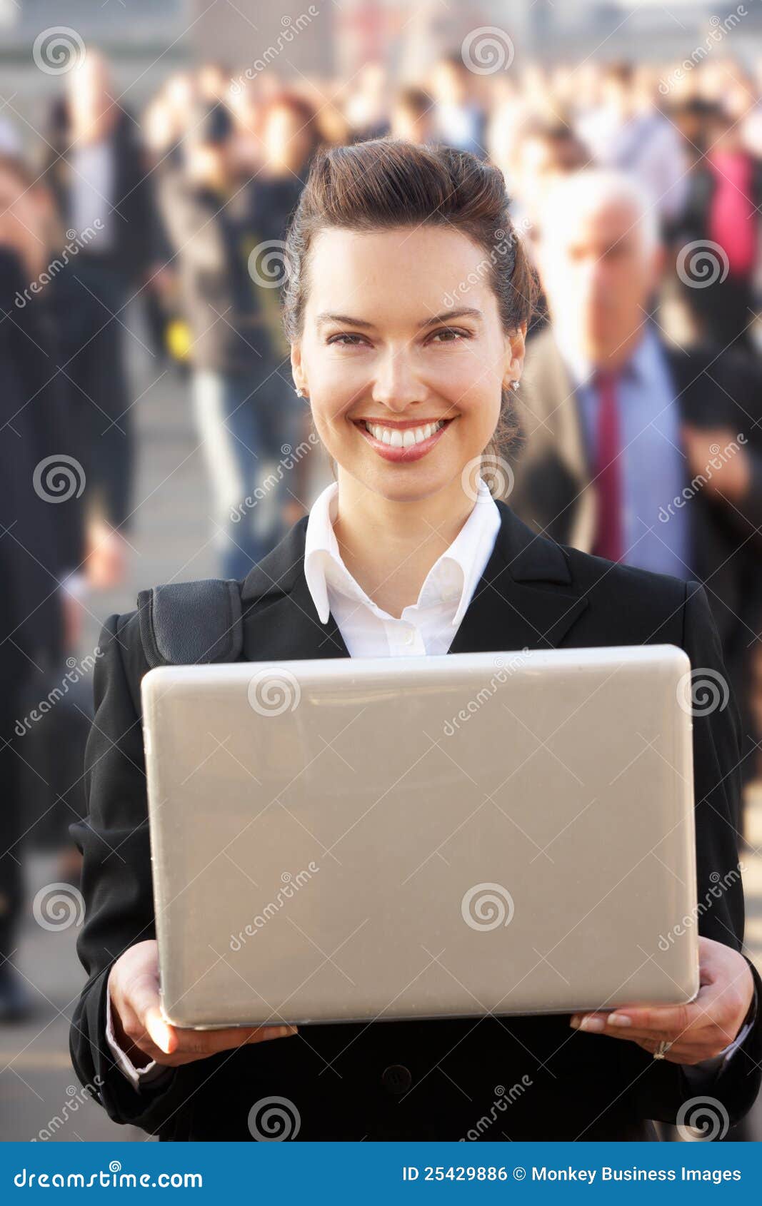 Female commuter in crowd stock photo. Image of people - 25429886