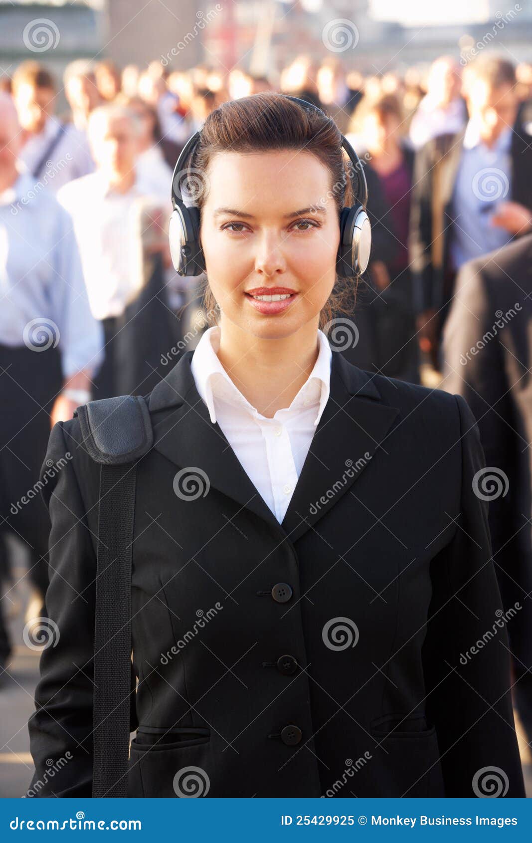 Female commuter in crowd stock image. Image of rush, business - 25429925