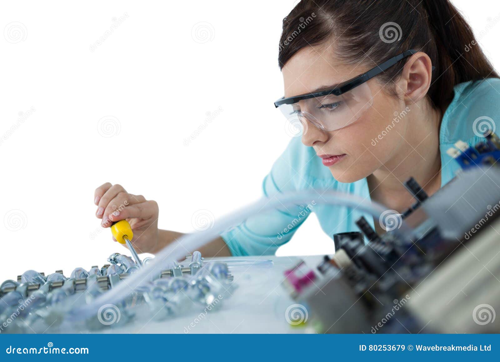 Female Computer Engineer Repairing Computer Motherboard Stock Image ...