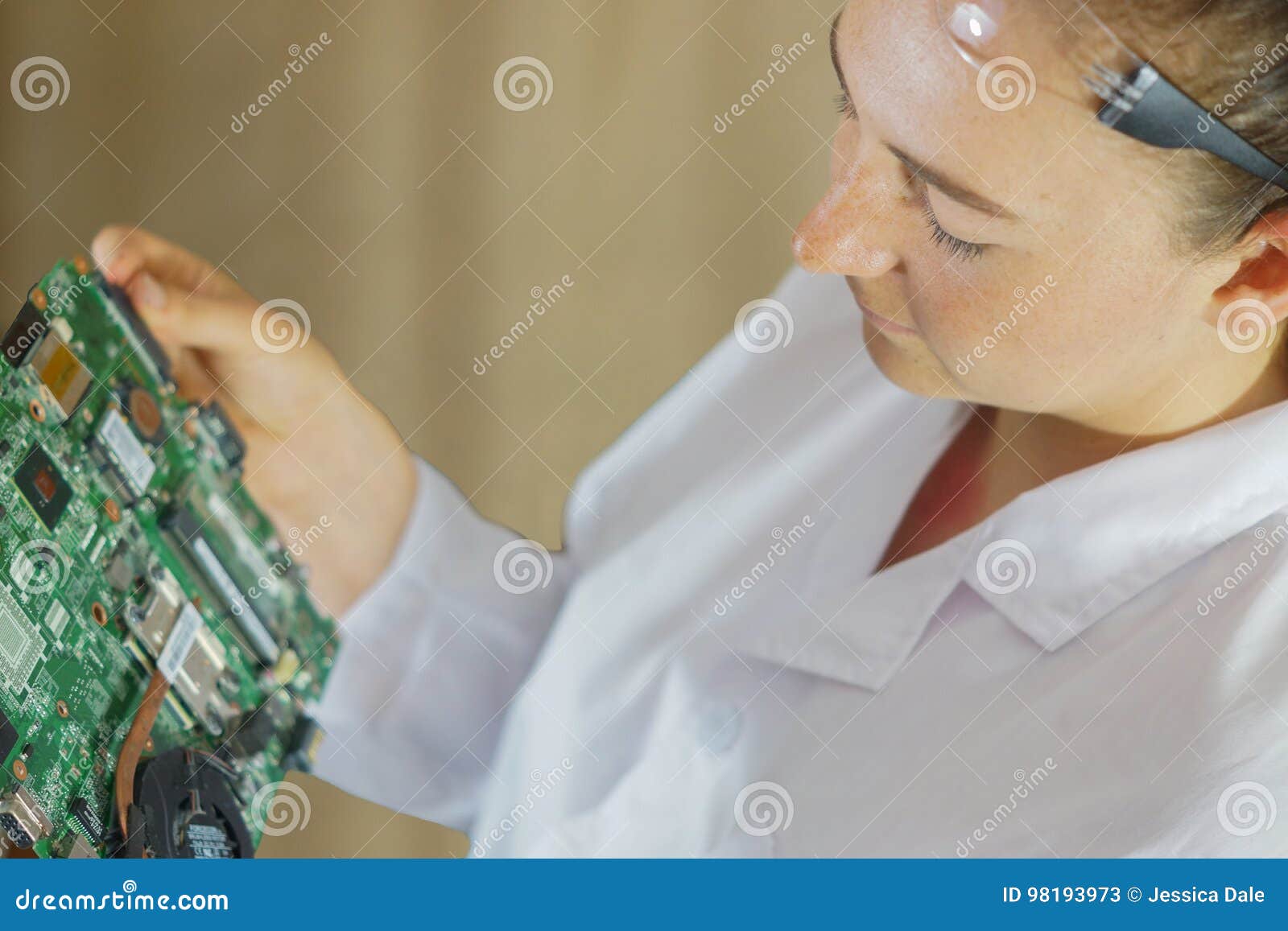 A Female Computer Engineer at Work Stock Image - Image of engineer ...