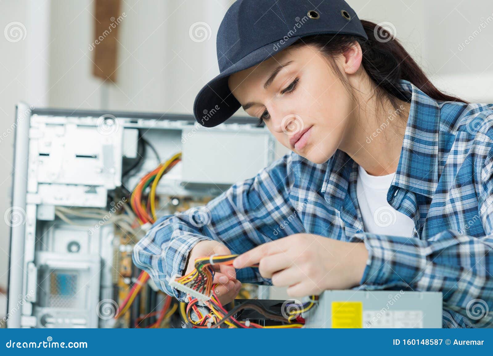 Female Computer Hardware Assembler Stock Image - Image of resistor ...