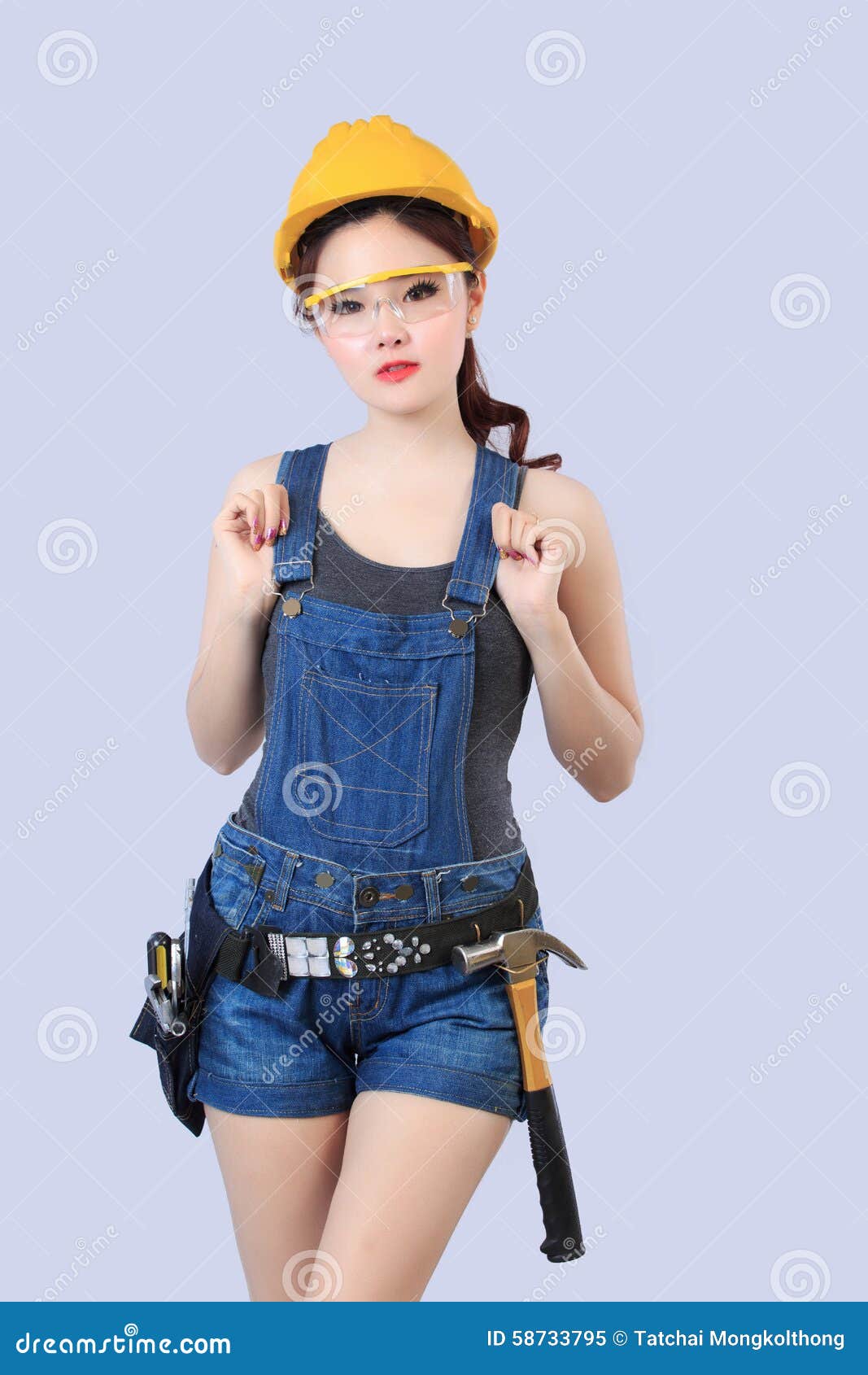Female construction worker stock image. Image of asia - 58733795