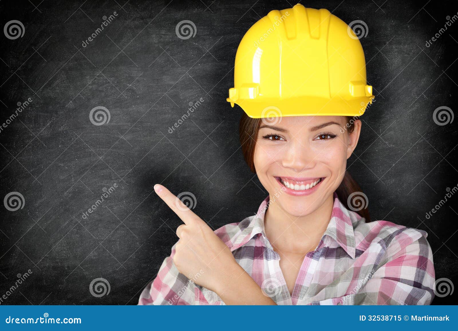Female Construction Worker or Engineer Showing Stock Image - Image of ...