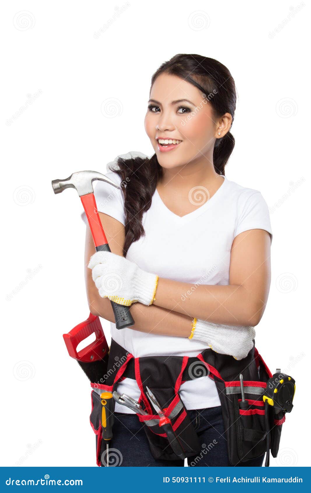 Female Construction Worker Ready To Work Stock Image - Image of factory ...