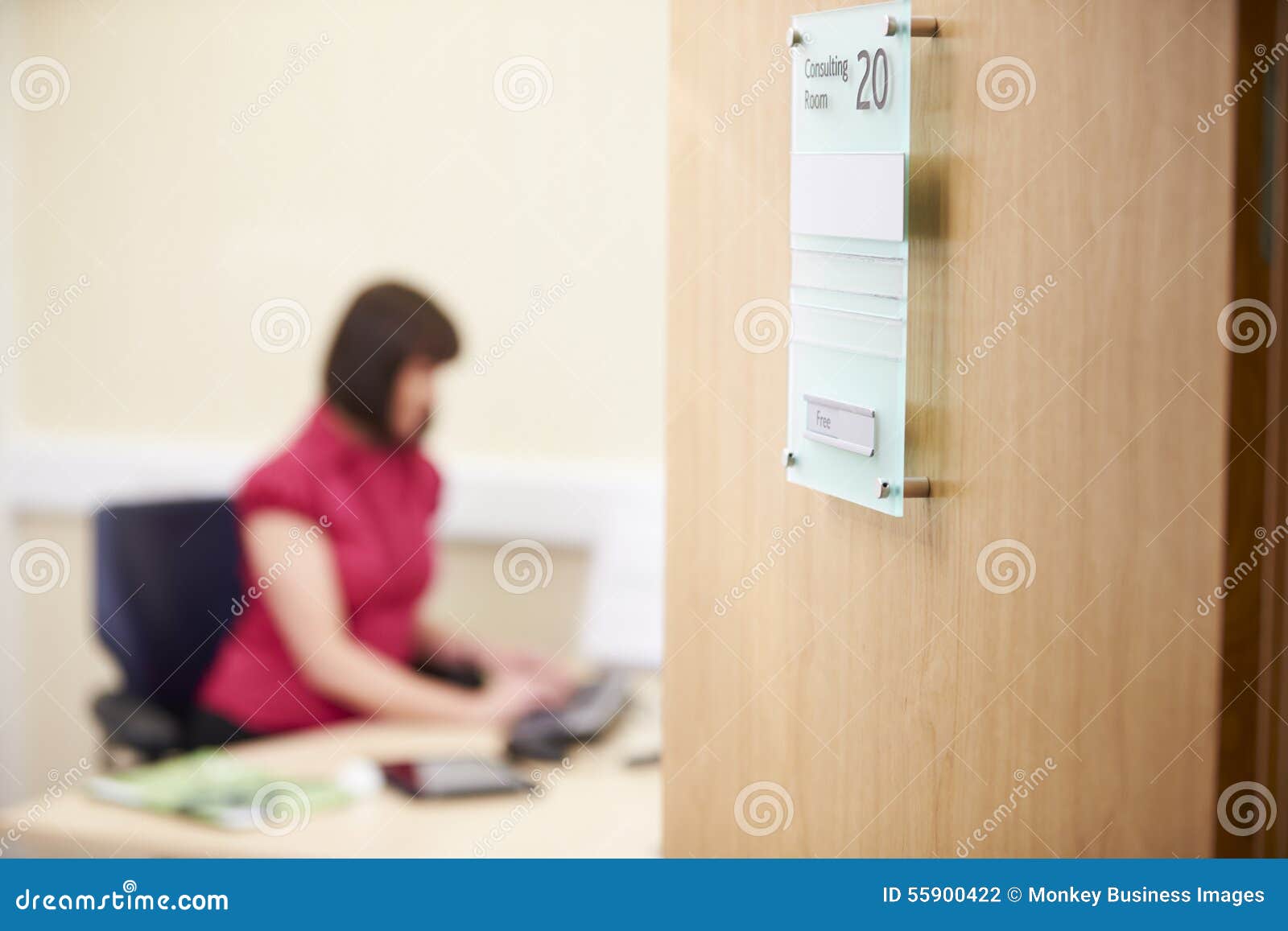 Female Consultant Working at Desk in Office Stock Photo - Image of ...