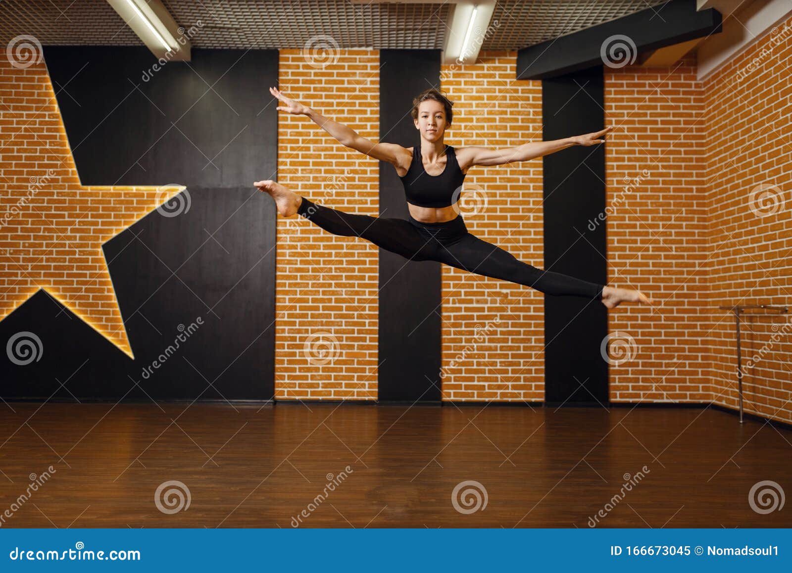 Contemporary Dance Performer, Jump in Motion Stock Image - Image of ...