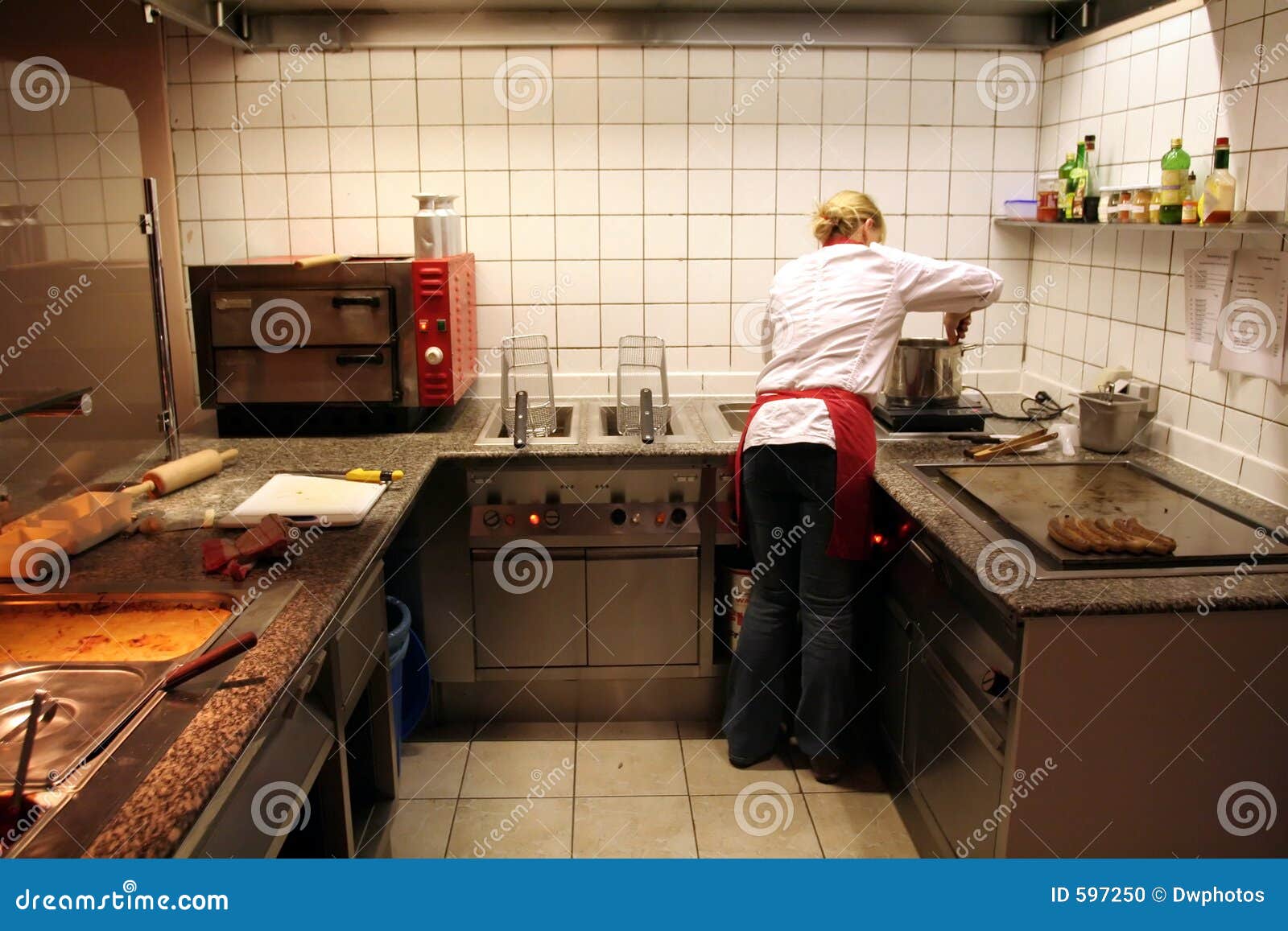 Female cook in action stock photo. Image of meal, food - 597250