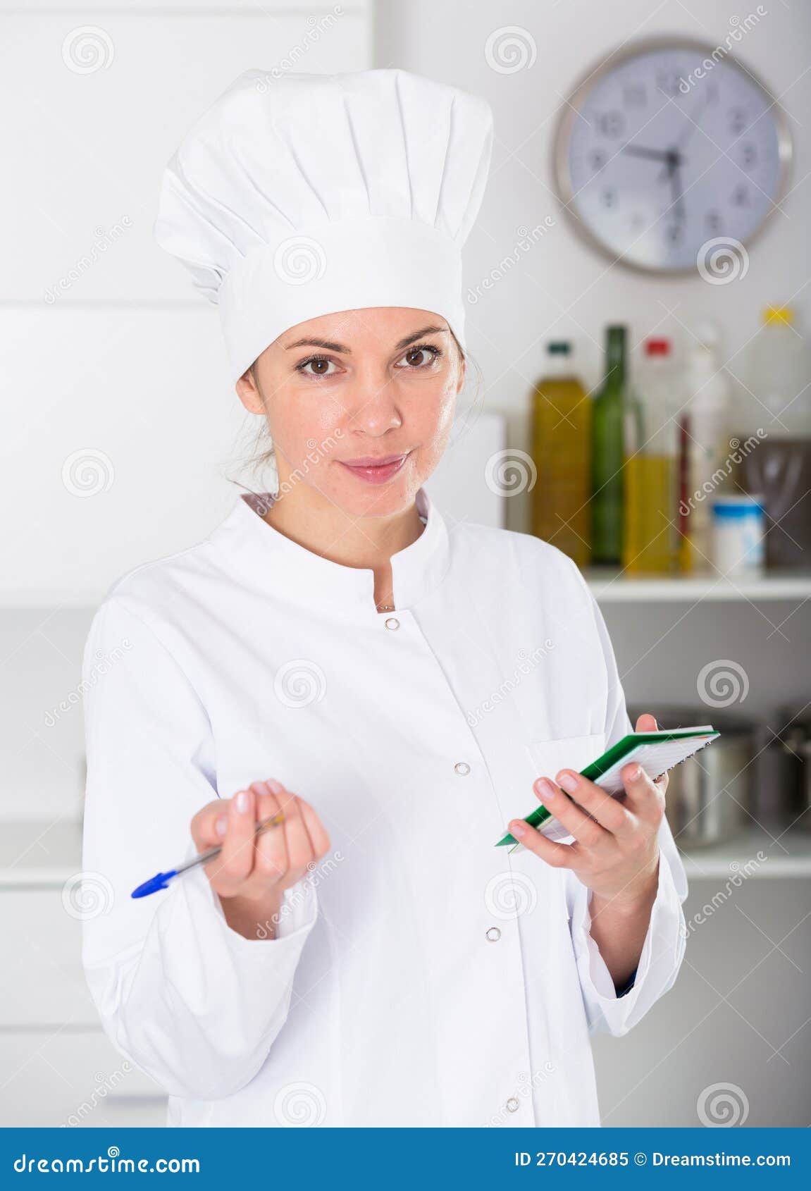 Female cook in cafe stock image. Image of restaurant - 270424685