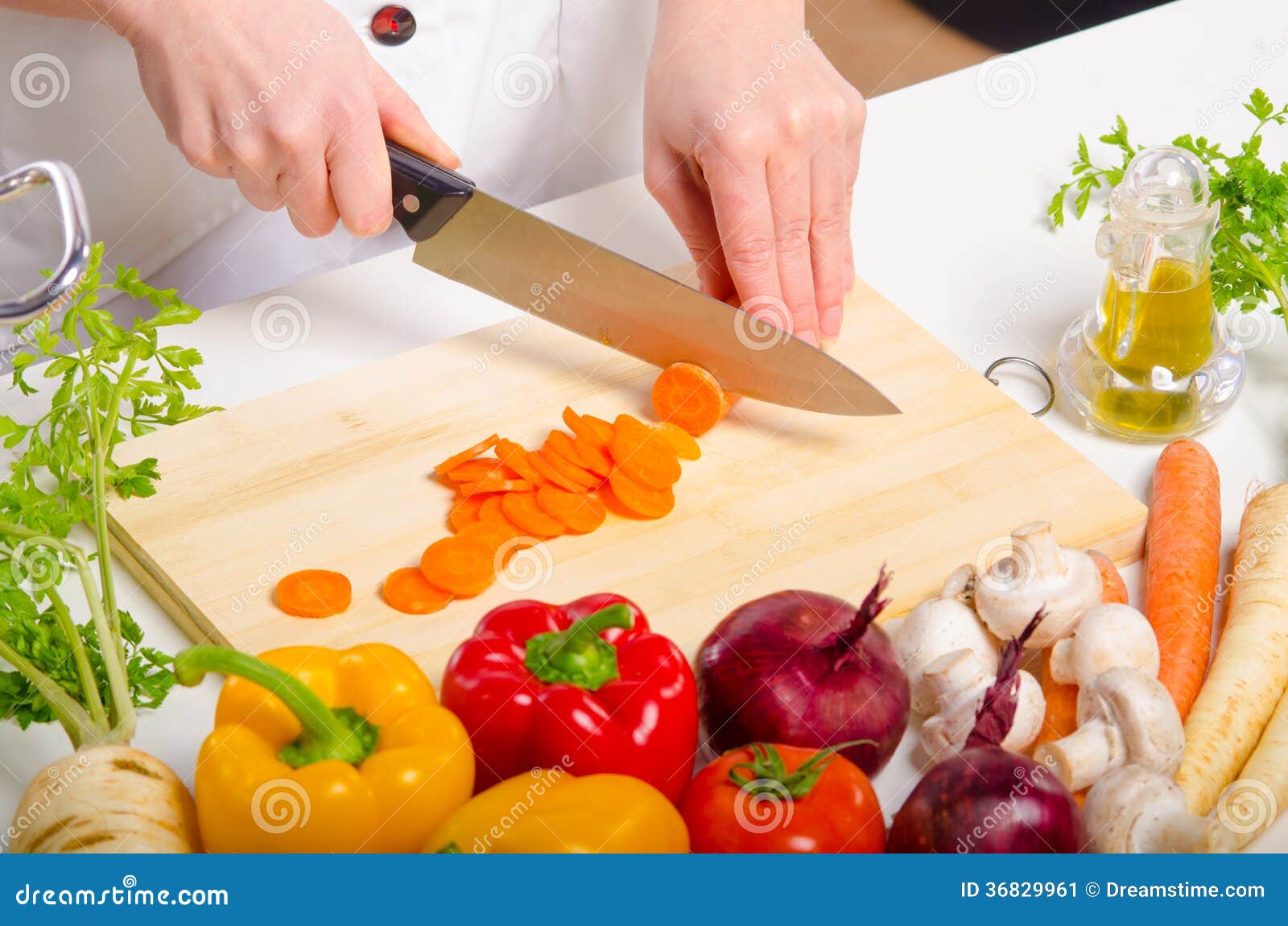 Female cook preparing food stock image. Image of cook - 36829961