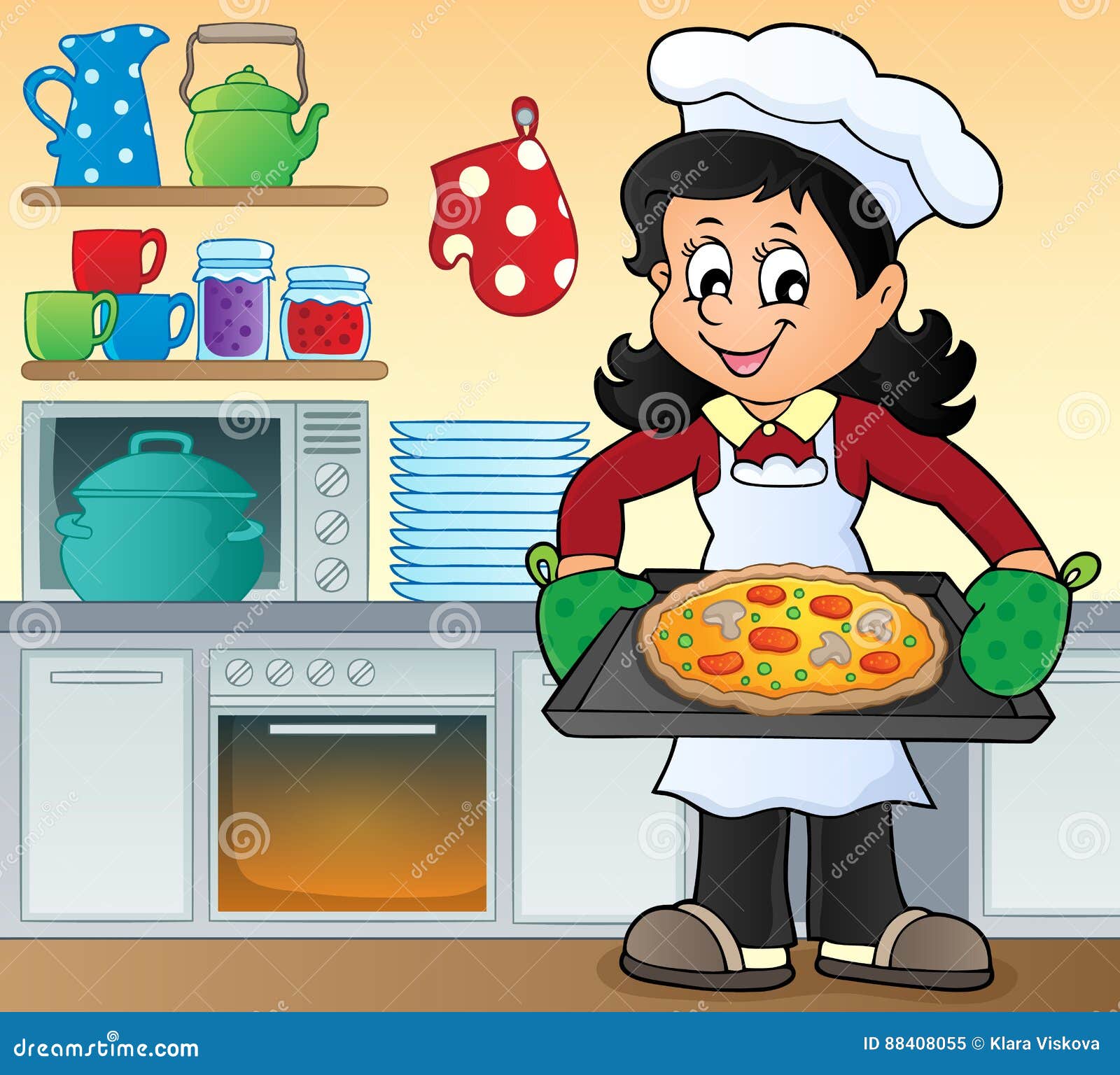 Female cook theme image 7 stock vector. Illustration of bake - 88408055