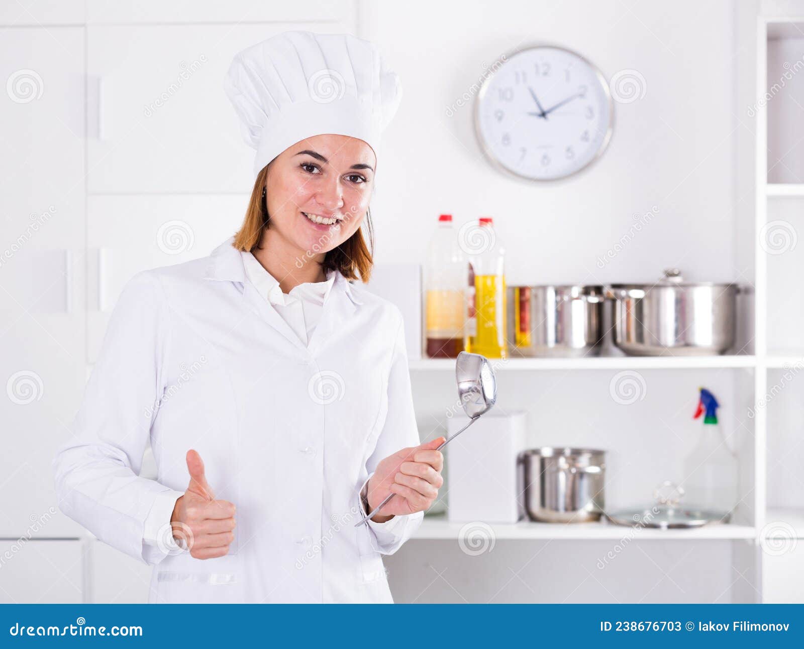 Female cook at work stock image. Image of girl, profession - 238676703