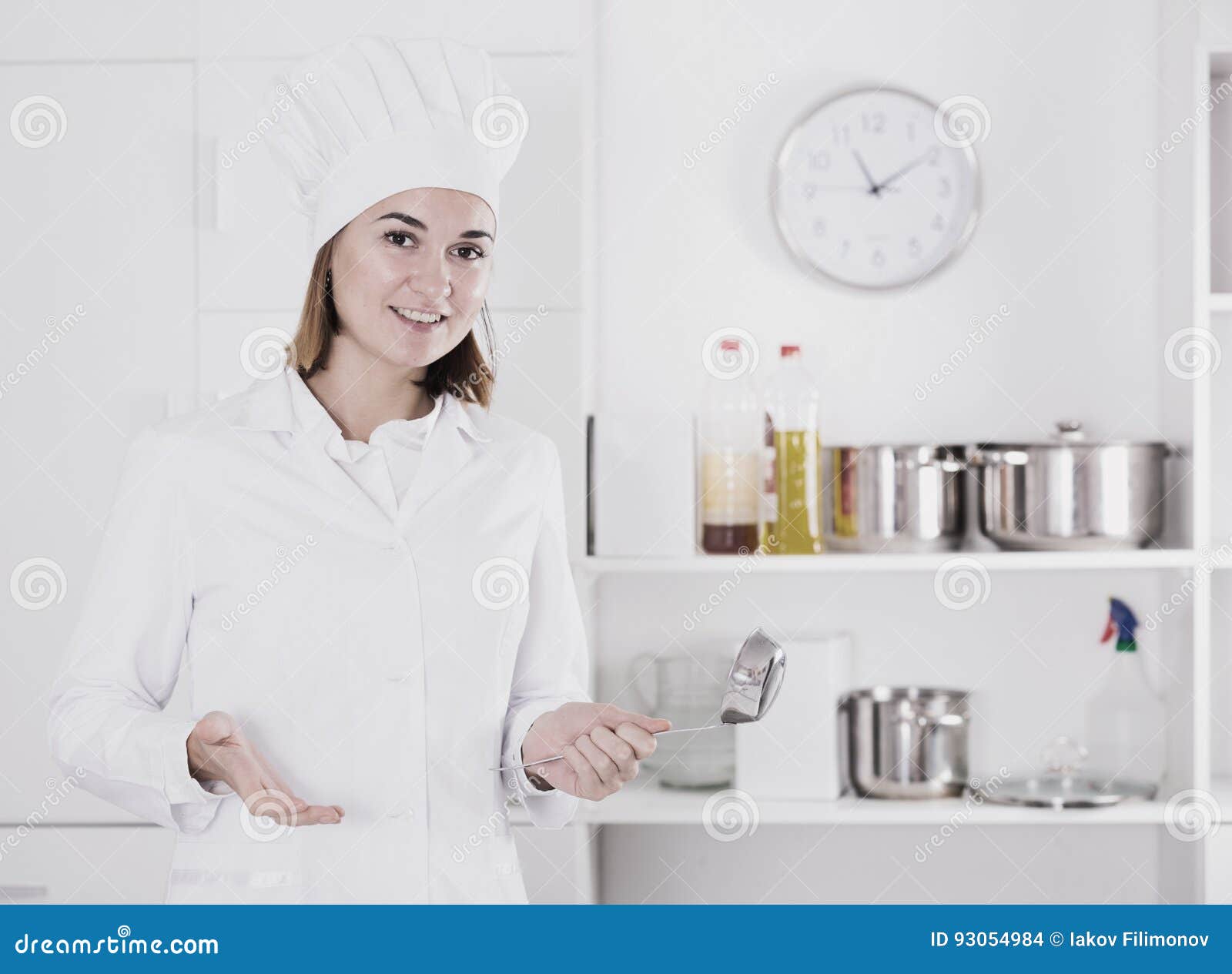 Female cook at work stock photo. Image of person, preparation - 93054984