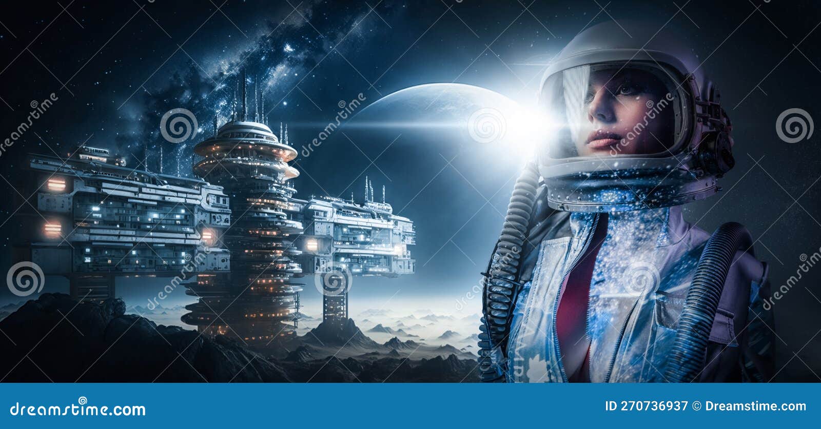Female Cosmonaut Dressed in Spacesuit Against Space Base Stock Image ... Female Cosmonaut Dressed in Spacesuit Against Space Base Stock Image ...