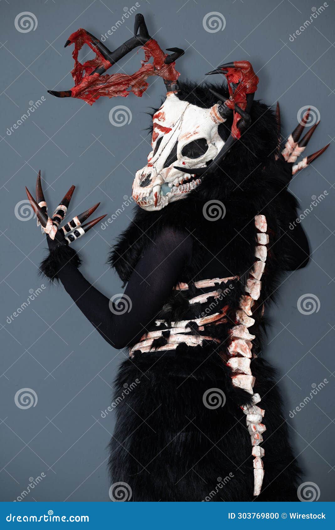 Female Cosplayer Dressed As a Skeleton Monster Stock Photo - Image of ...