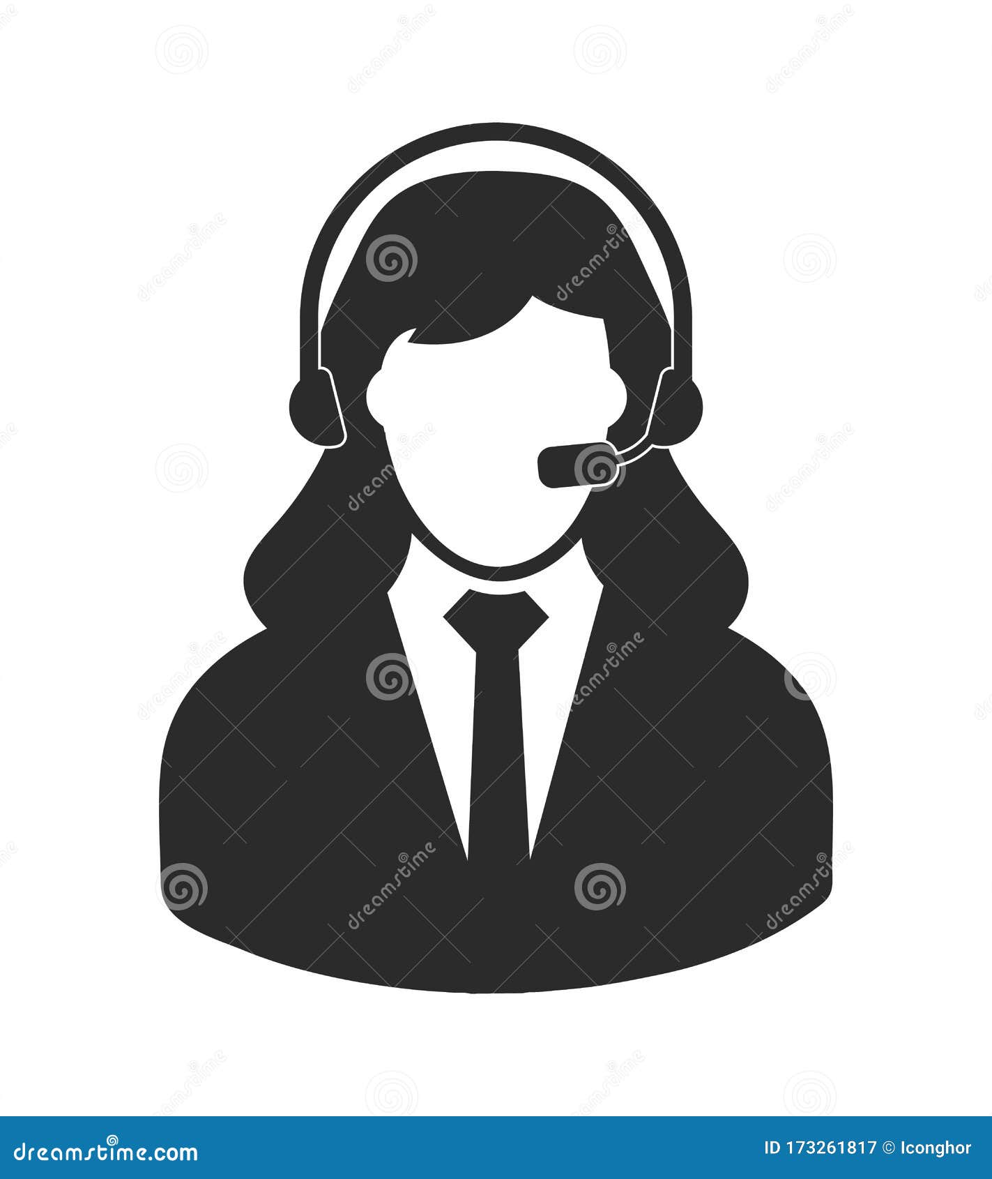 Female Costumer Service Icon. Stock Vector - Illustration of personal ...