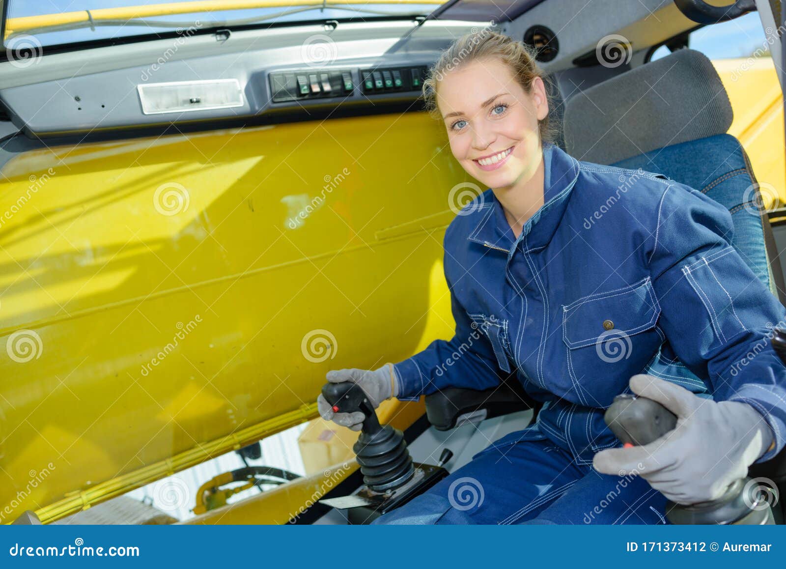 She female crane operator stock photo. Image of employment - 171373412