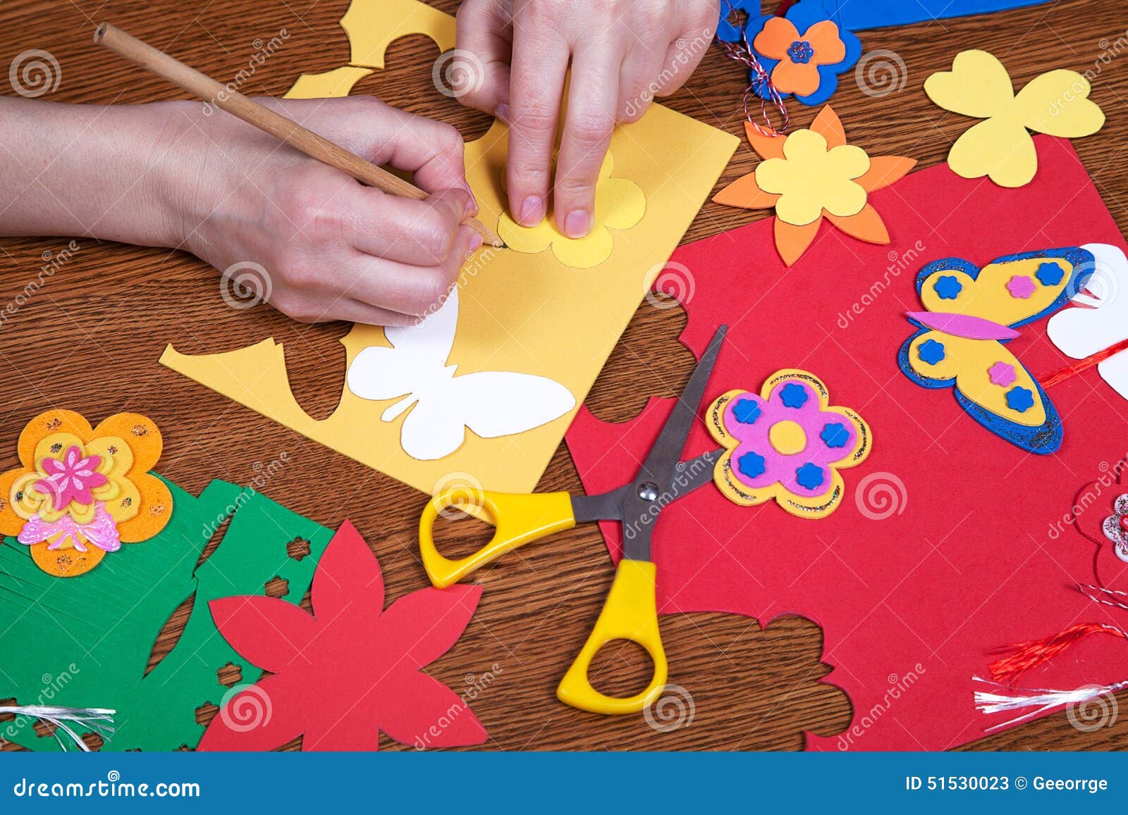Female that Create Shapes and Designs for Children Stock Image - Image ...