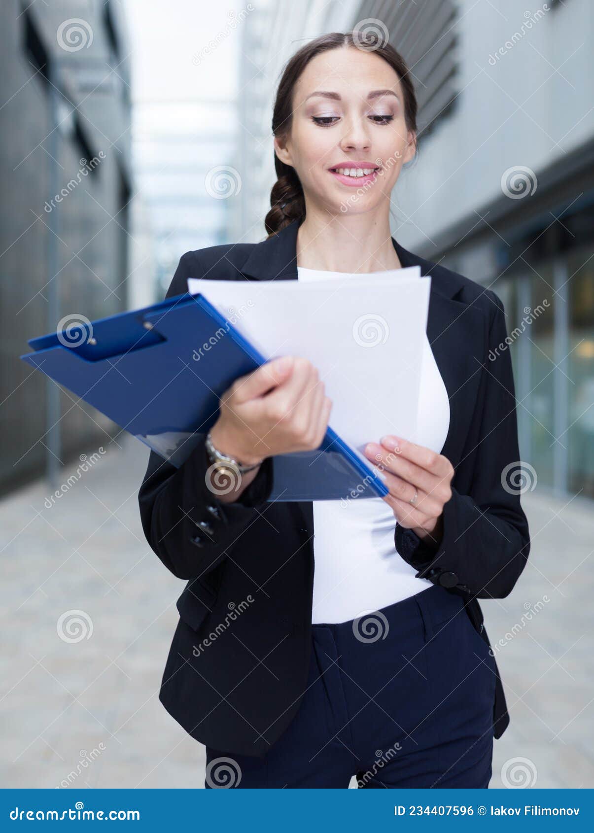 Female Creative Director is Examining Documents Stock Photo - Image of ...