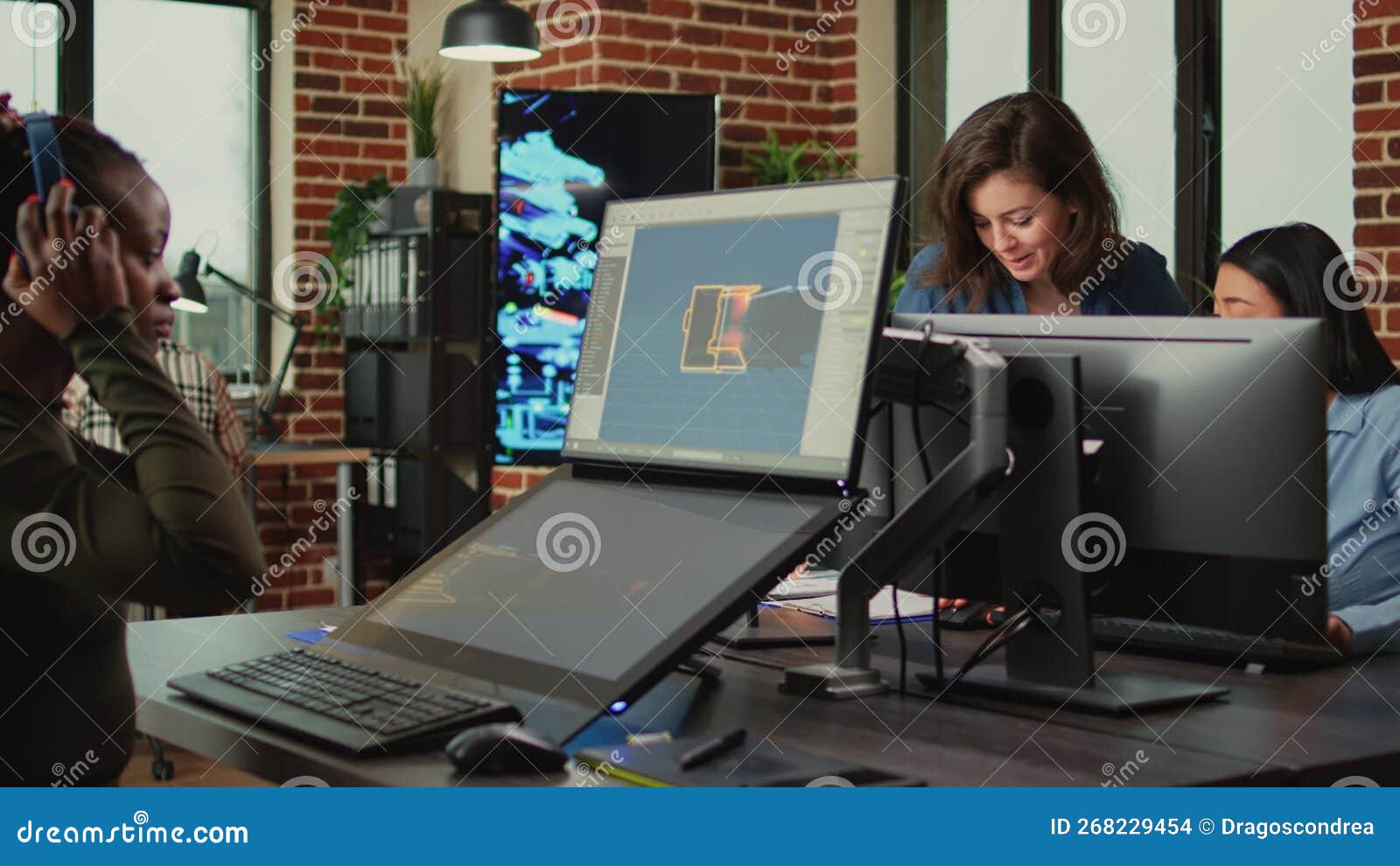 Female Creative Engineer Using Game Programming Software Stock Footage ...