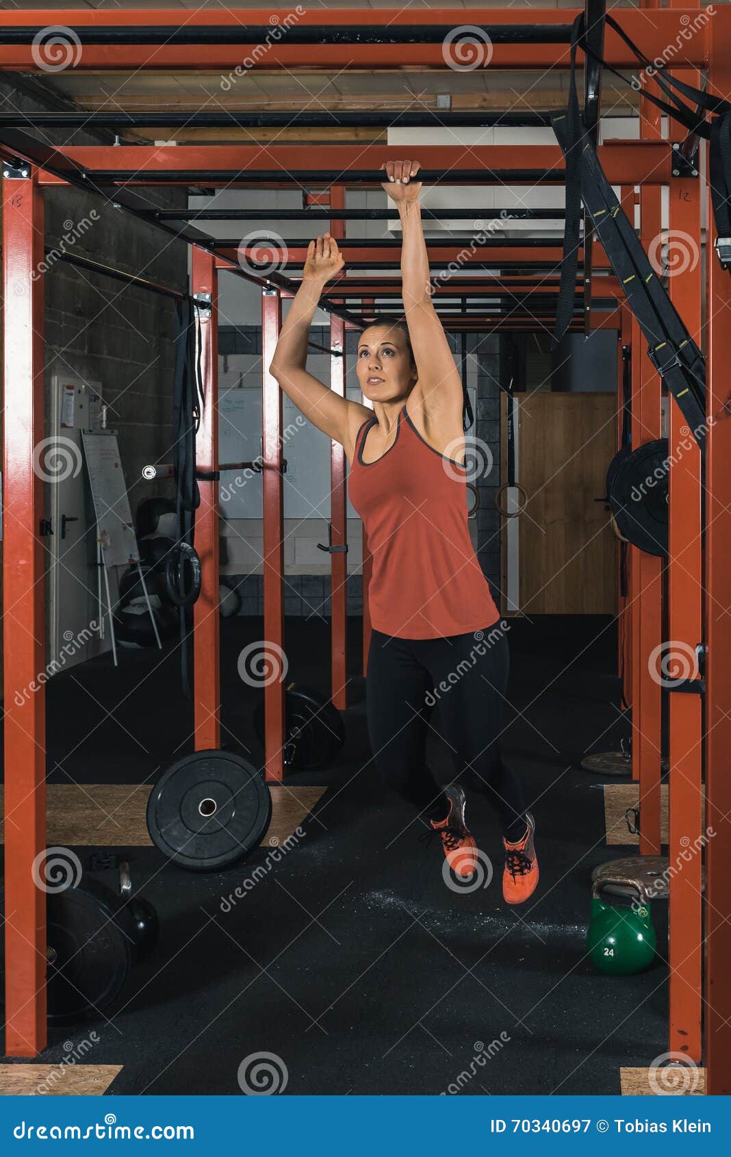 Female Crossfit Trainer in Action Stock Image - Image of athlete ...