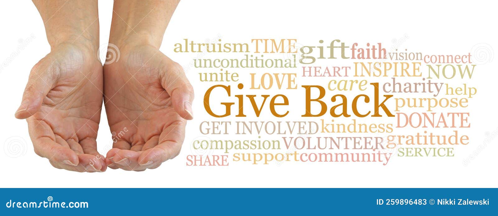 Make a Difference and Give Back Word Cloud Stock Image - Image of hands ...