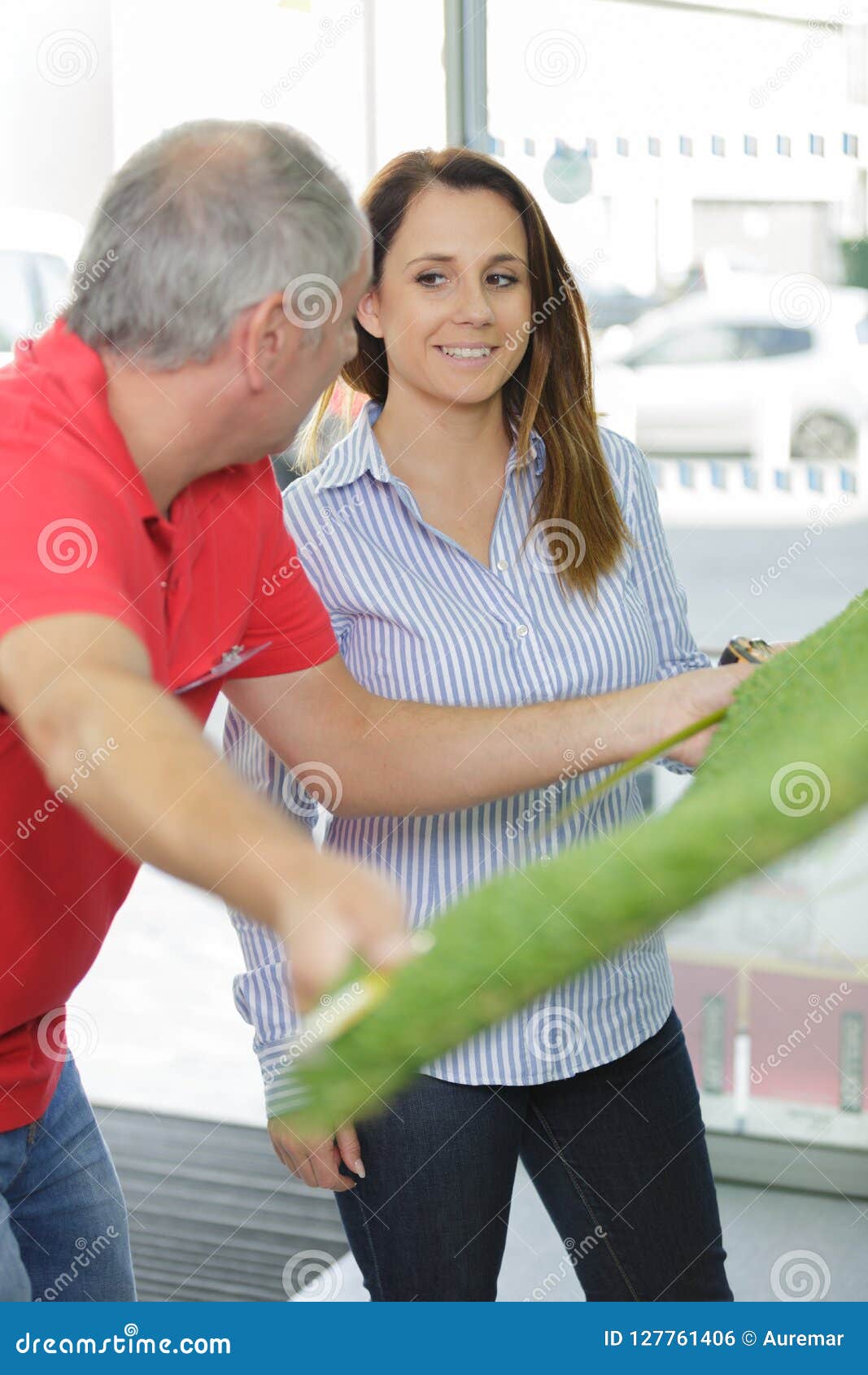 Female Customer with Seller at Diy Store Stock Photo - Image of ...