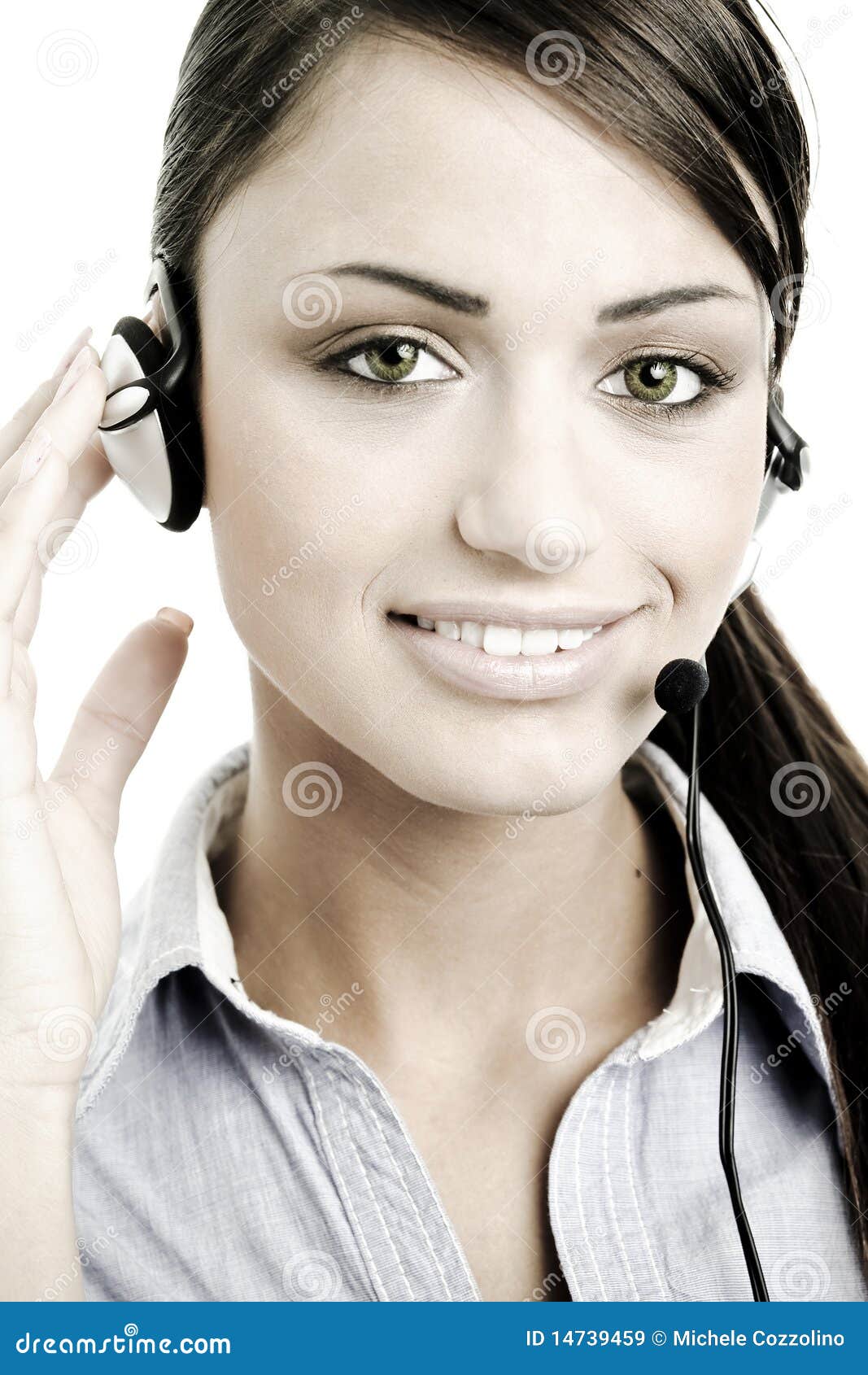 Female customer service stock image. Image of brunette - 14739459