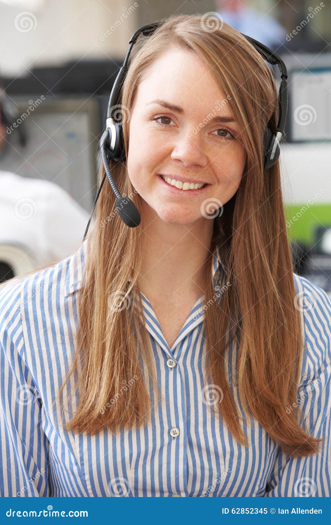 Female Customer Service Agent in Call Centre Stock Image - Image of ...
