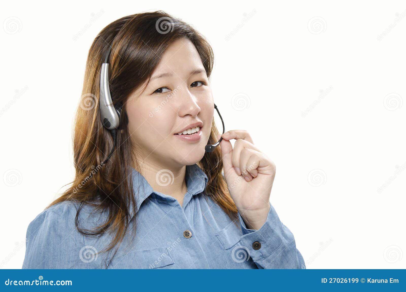 Female Customer Service with Headset Stock Image - Image of head, phone ...