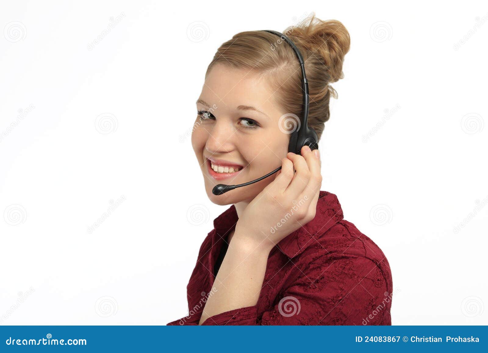 Female Customer Service Rep Stock Image - Image of operator, isolated ...