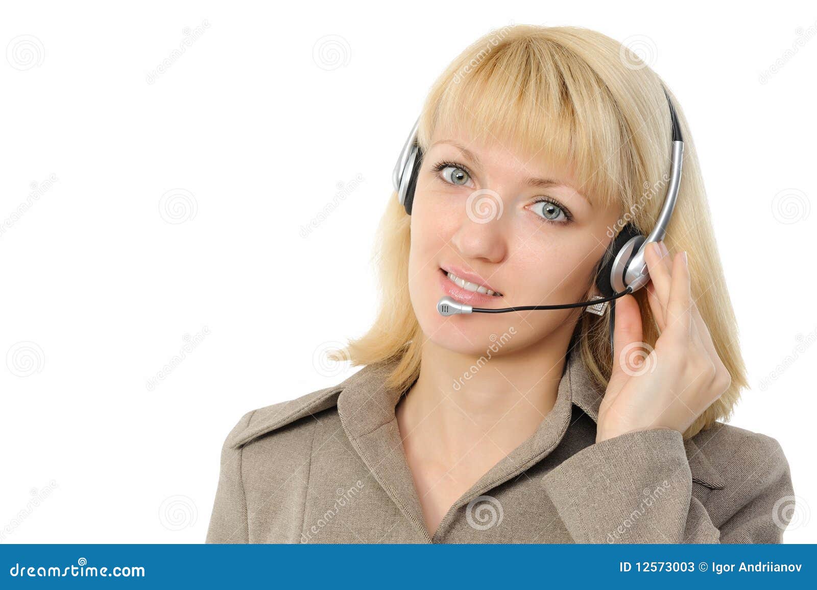Female Customer Service Representative in Headset Stock Image - Image ...
