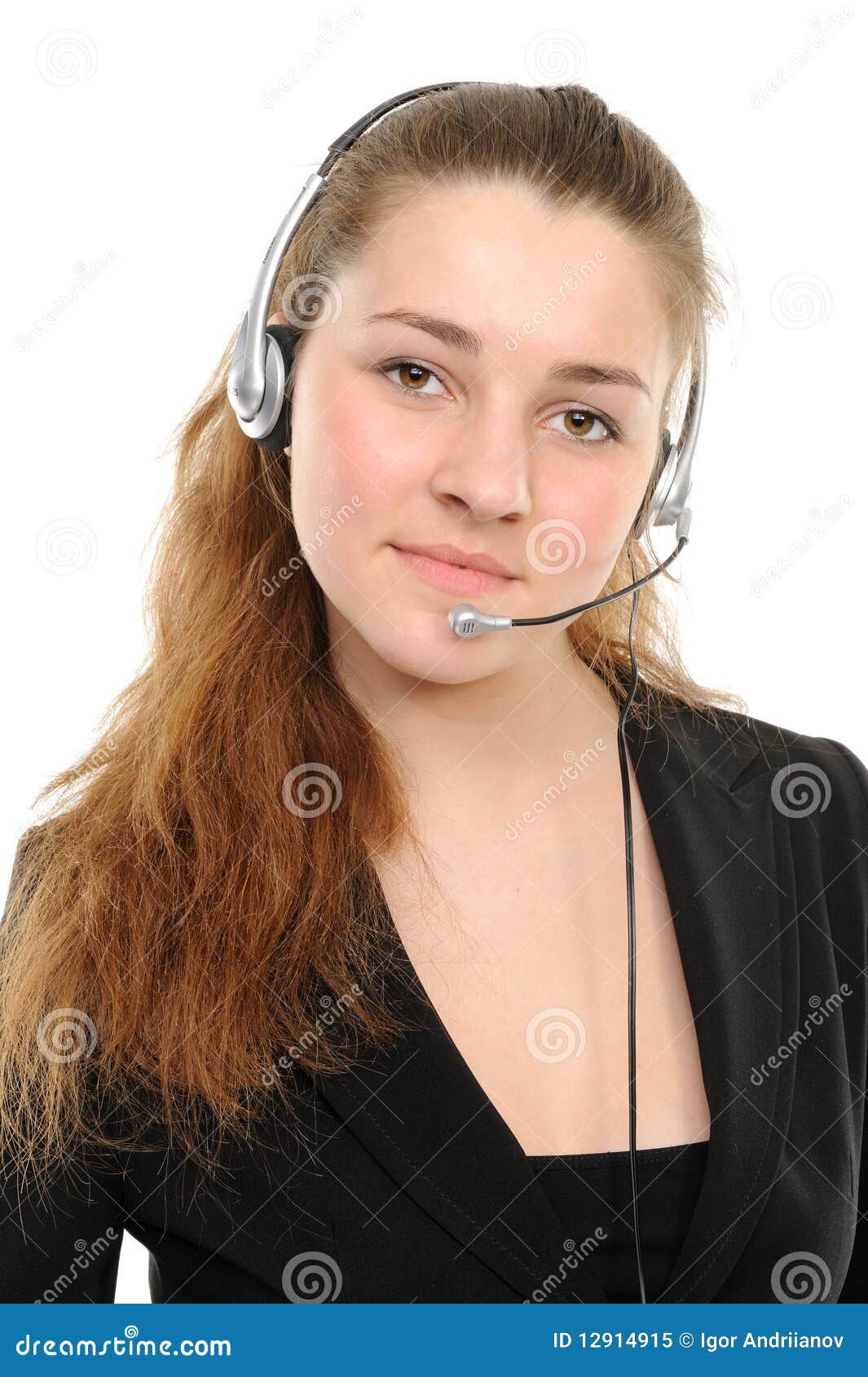 Female Customer Service Representative in Headset Stock Image - Image ...