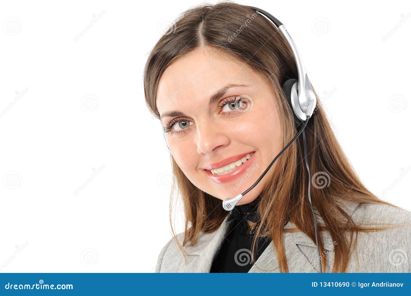 Female Customer Service Representative in Headset Stock Photo - Image ...
