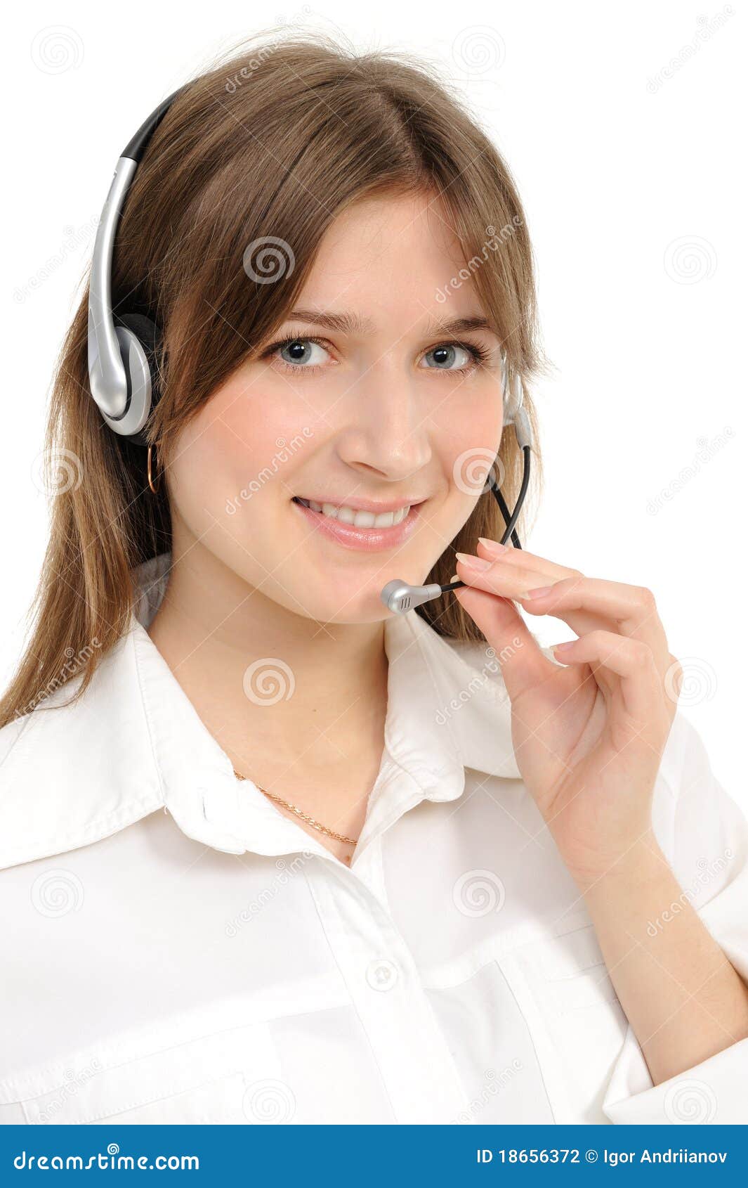 Female Customer Service Representative in Headset Stock Photo - Image ...