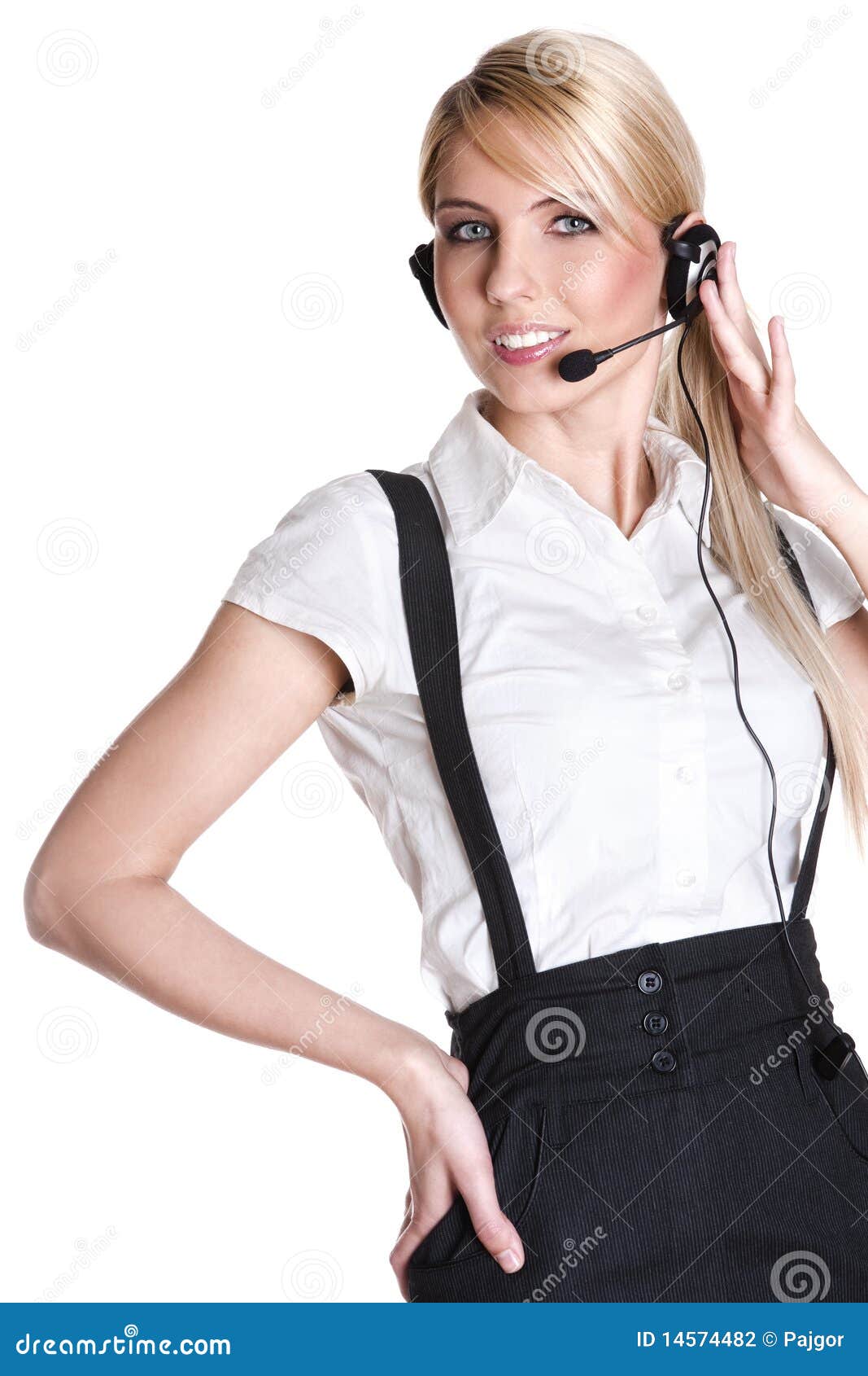 Female Customer Service Representative Smiling Stock Photo - Image of ...