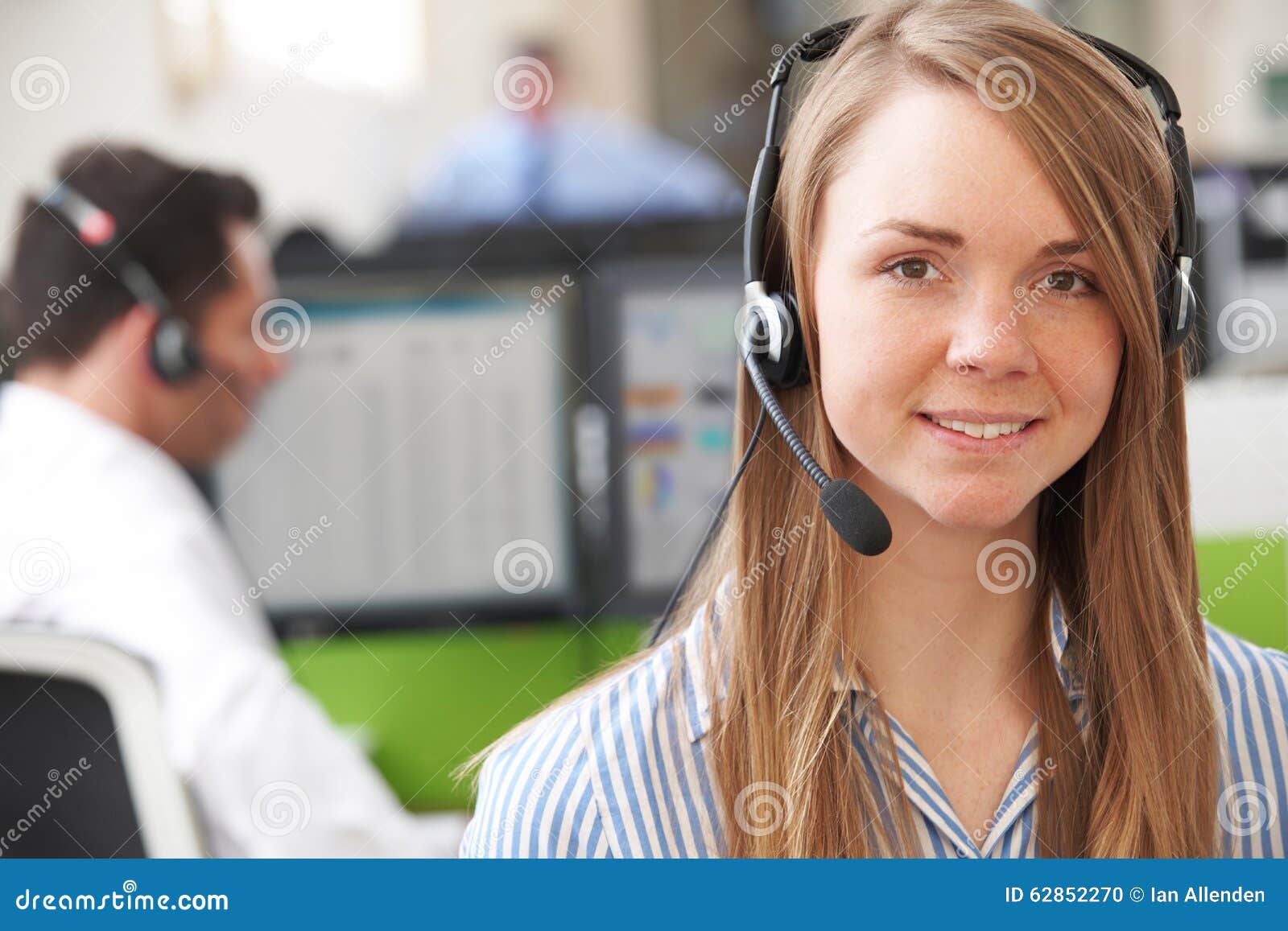 Female Customer Services Agent in Call Centre Stock Photo - Image of ...