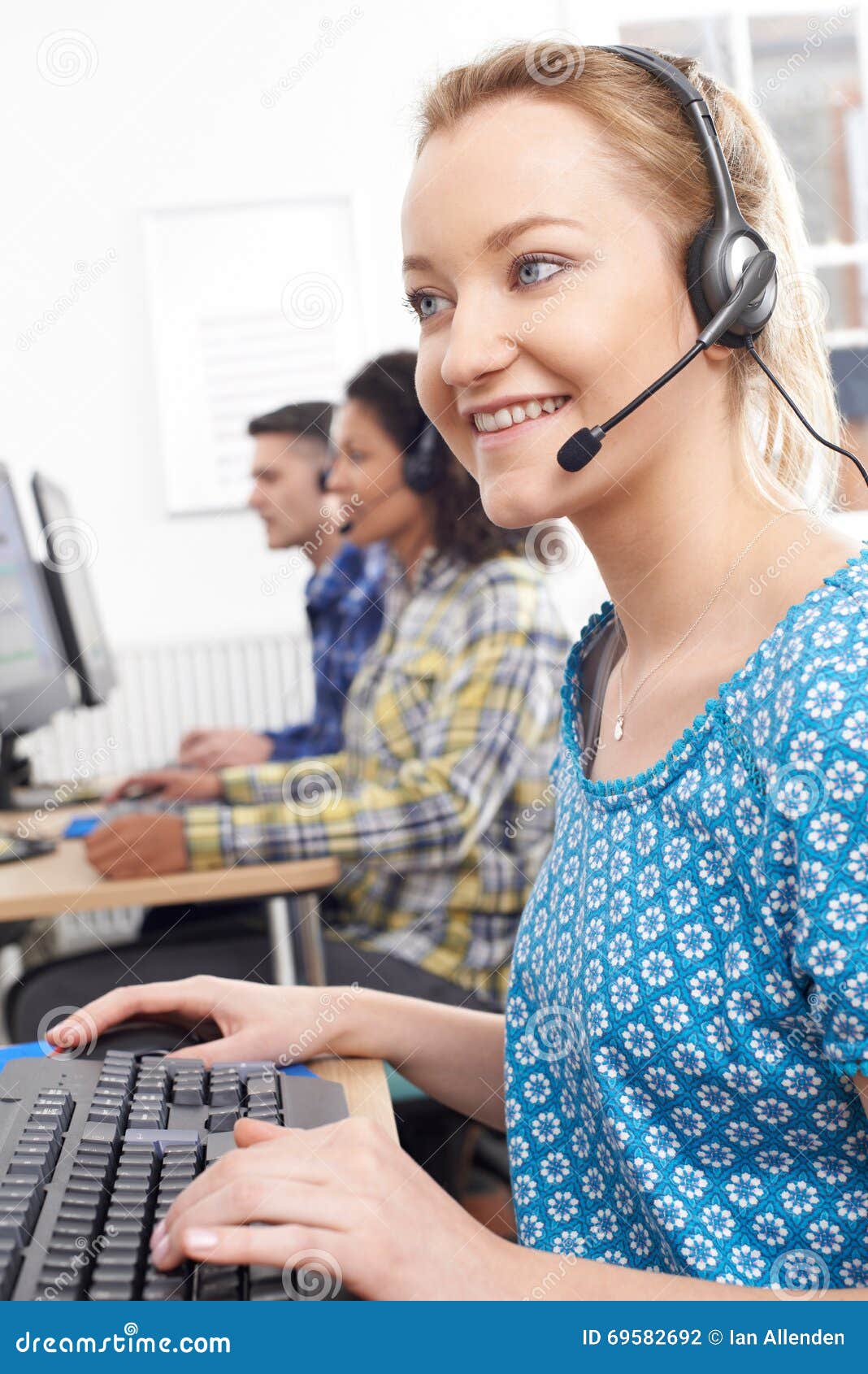 Female Customer Services Agent in Call Centre Stock Photo - Image of ...