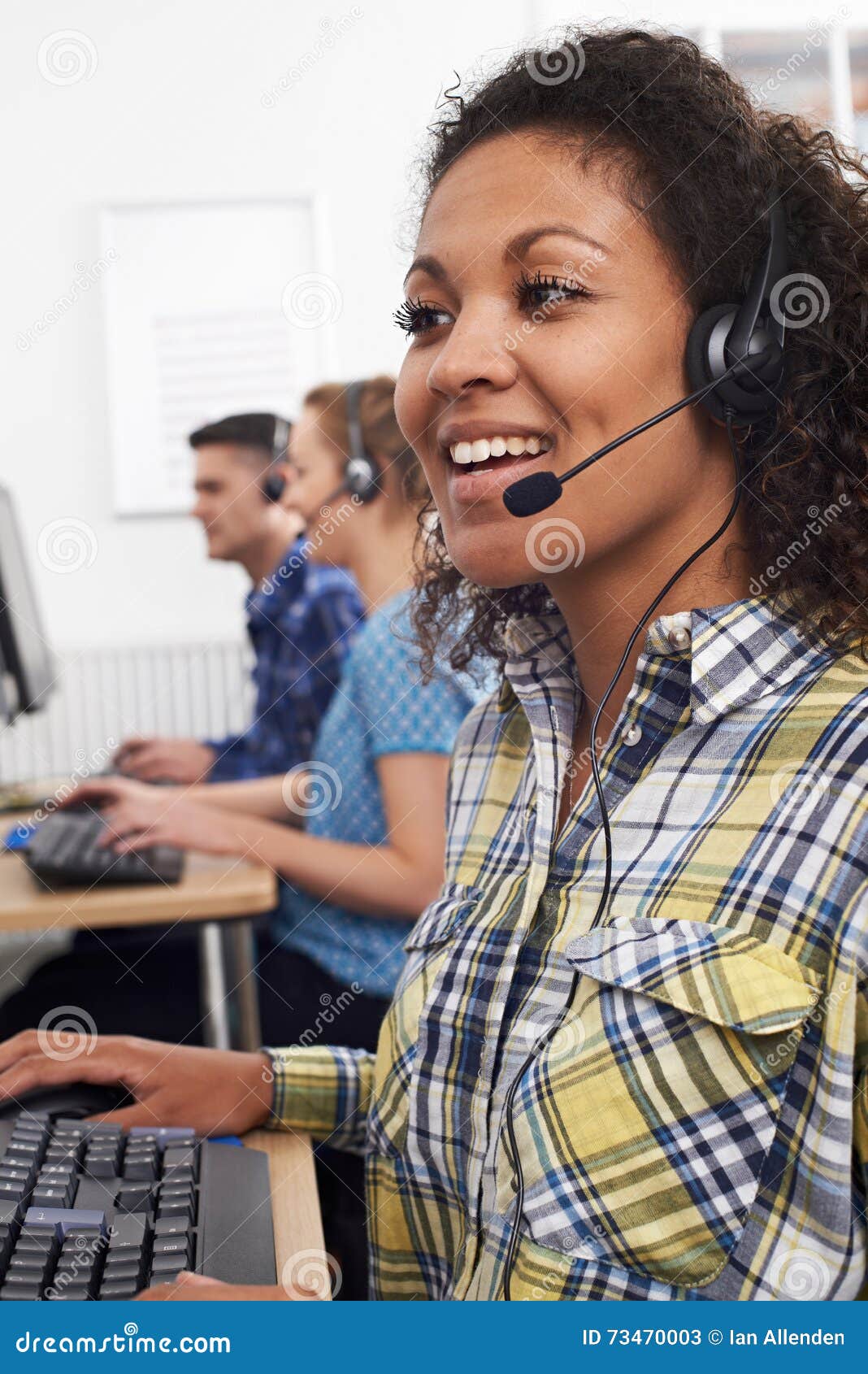 Female Customer Services Agent in Call Centre Stock Image - Image of ...