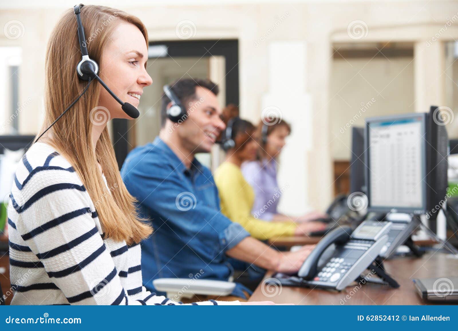 Female Customer Services Agent in Call Centre Stock Photo - Image of ...