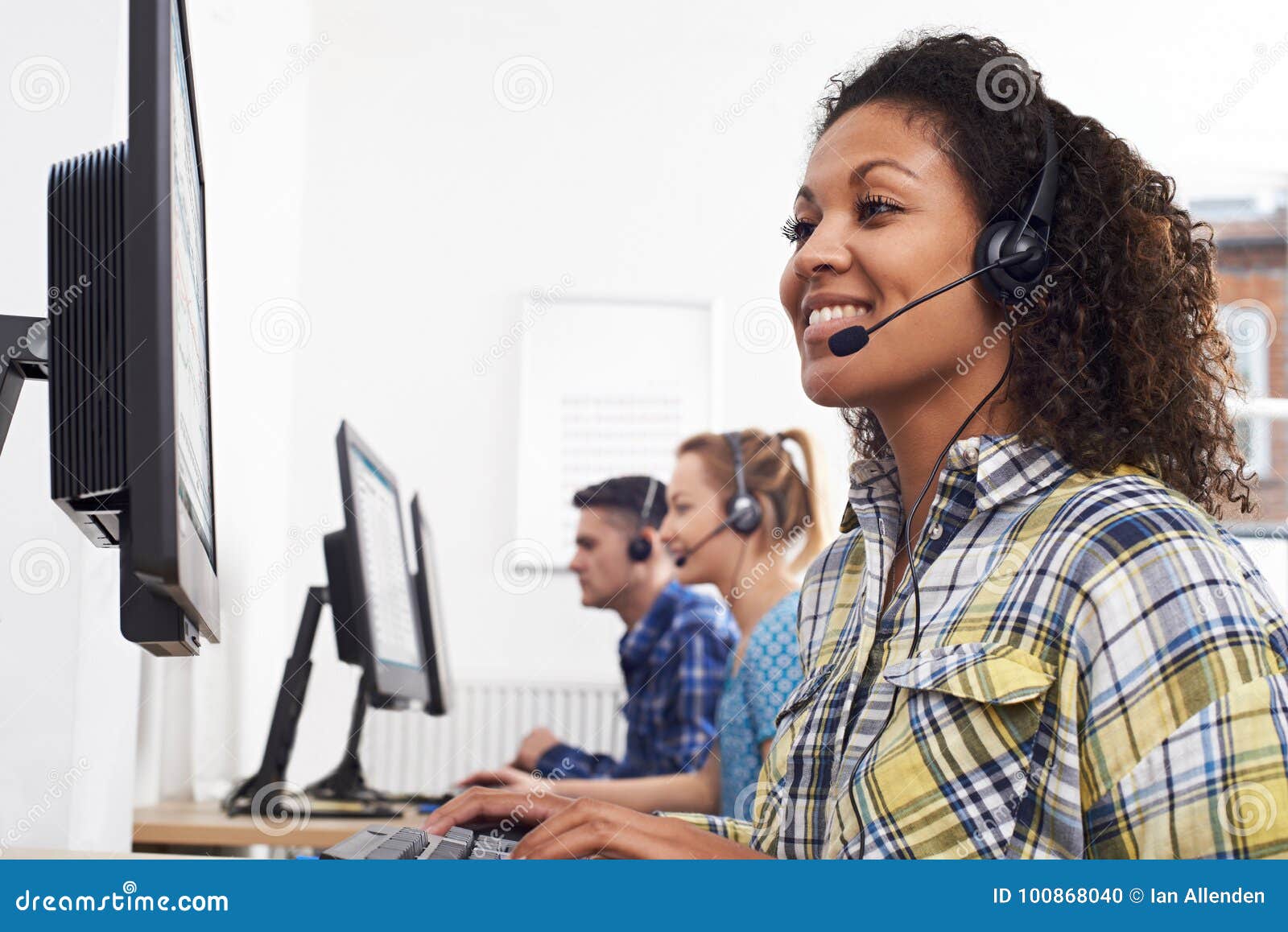 Female Customer Services Agent in Call Centre Stock Photo - Image of ...