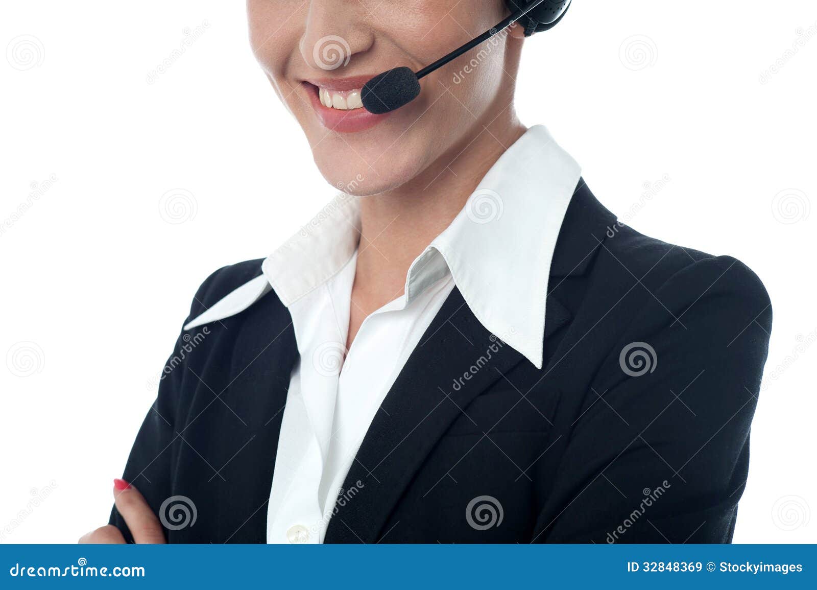 Female Customer Support Executive, Cropped Image Stock Image - Image of ...