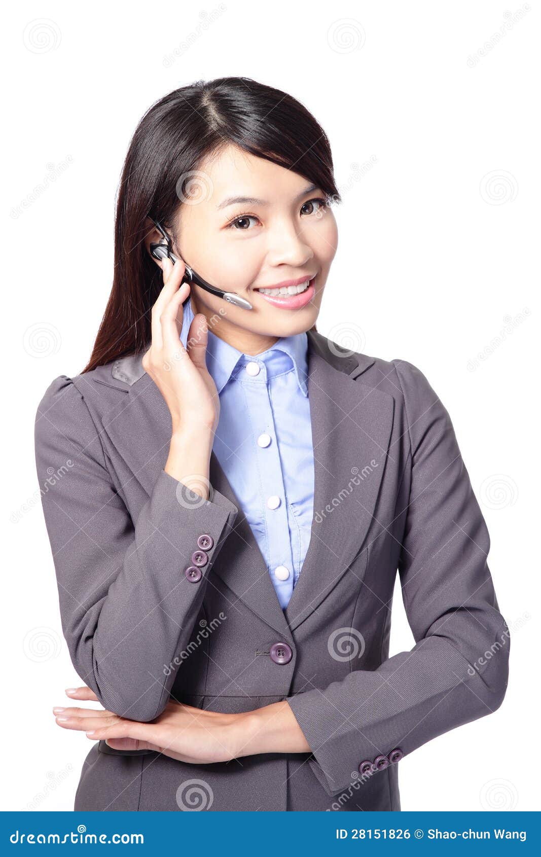 Female Customer Support Operator with Headset Stock Photo - Image of ...