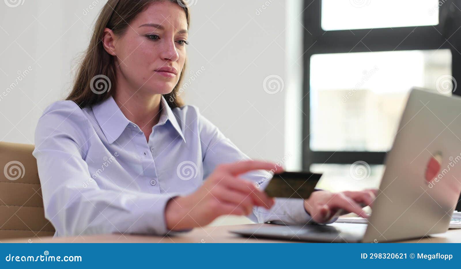 Female Customer Using Computer Based E-banking Service Makes Secure ...