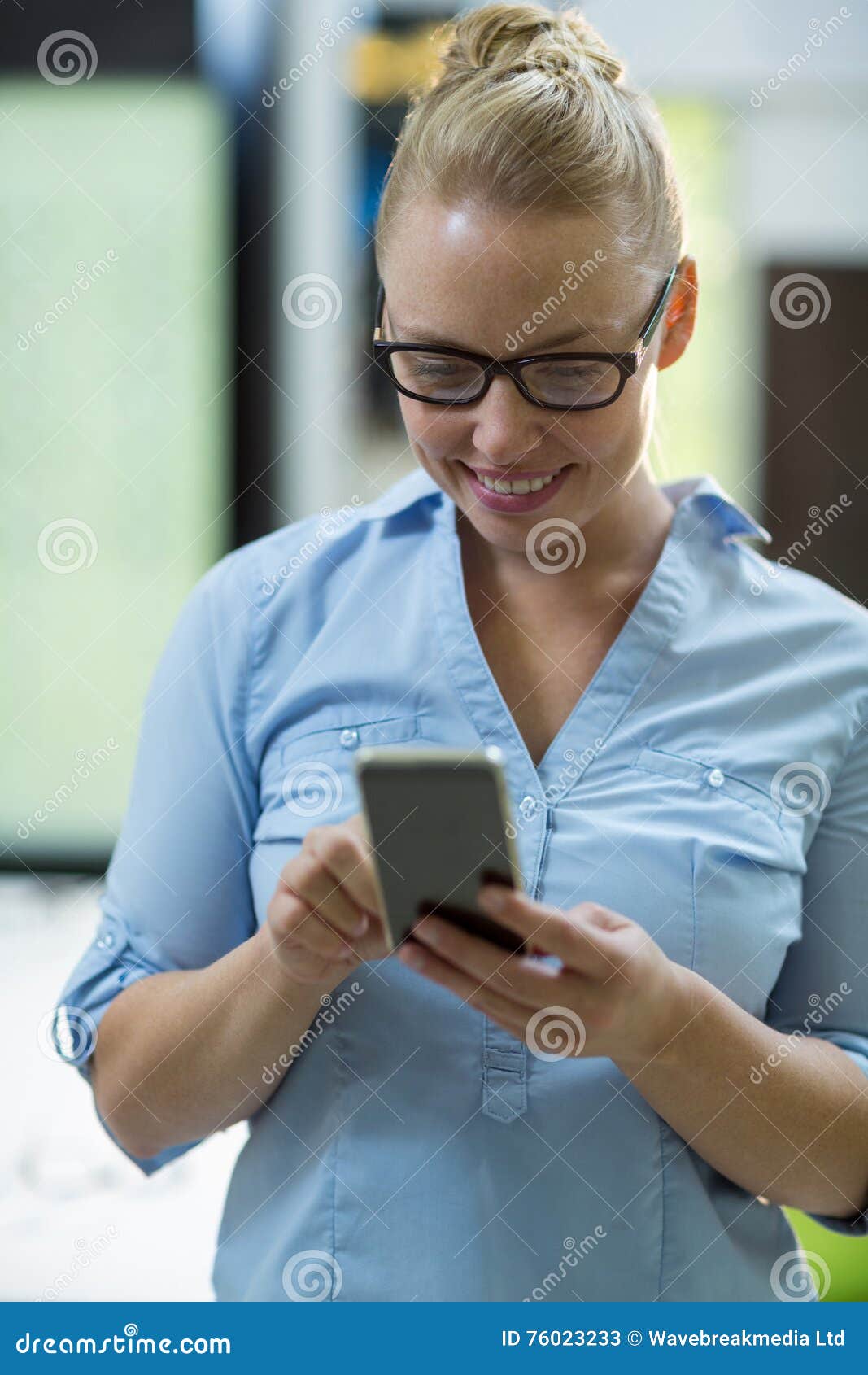 Female Customer Using on Mobile Phone Stock Image - Image of lifestyle ...