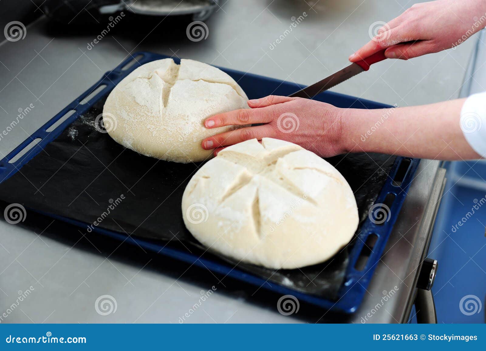 Female Cutting Dough in a Creative Manner Stock Image - Image of bakery ...
