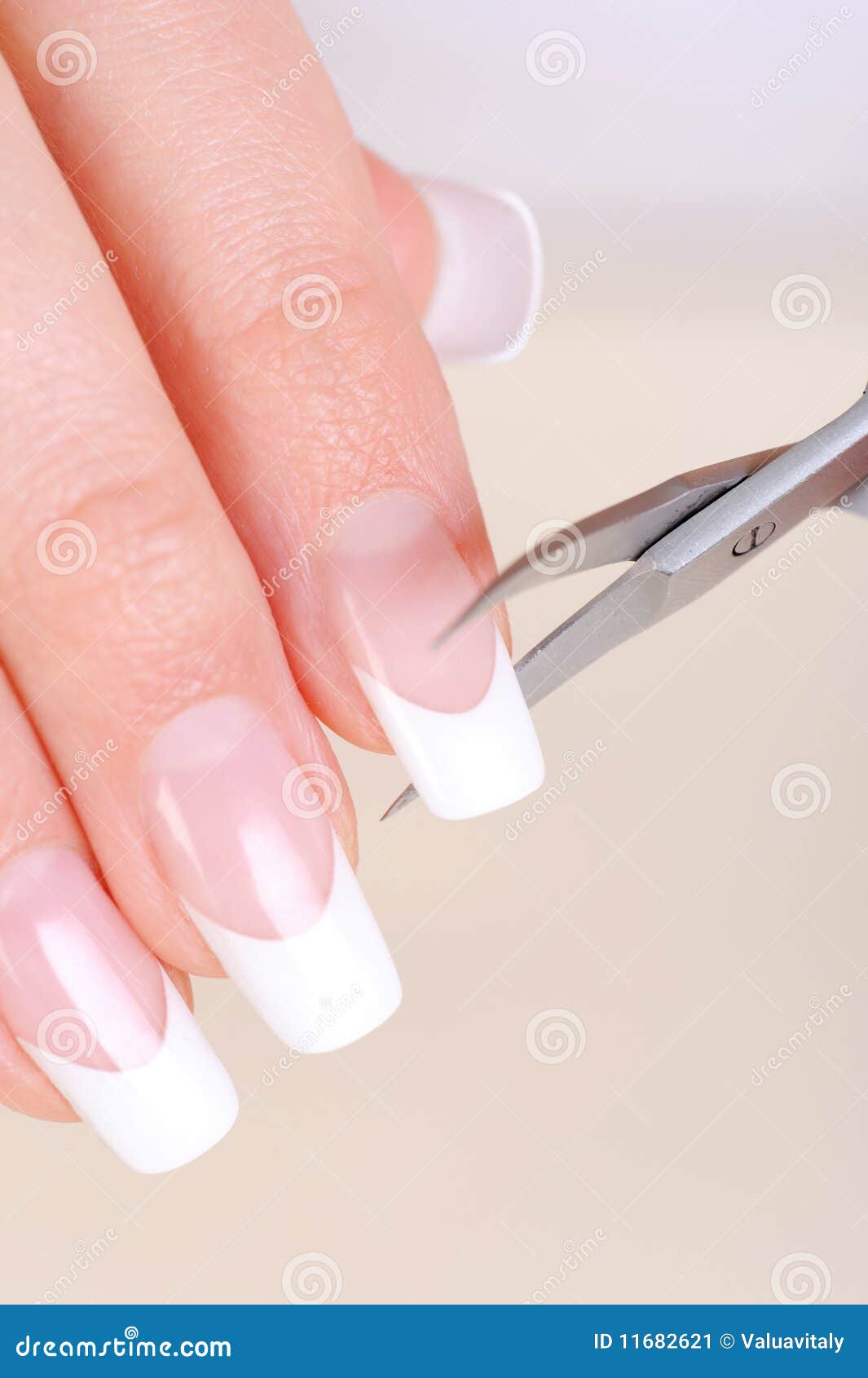 Female Cutting Long Nails on Hands Stock Image - Image of female ...