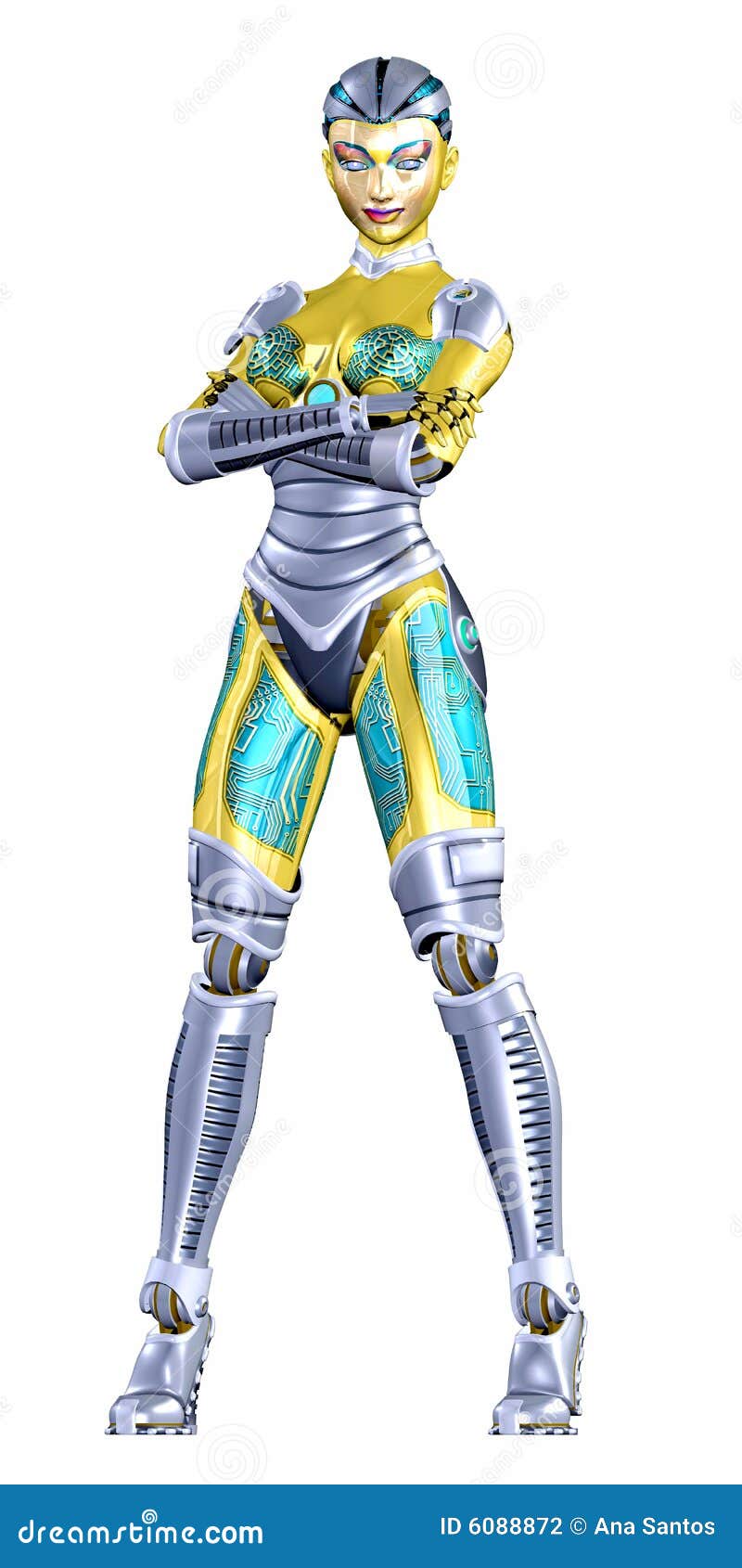 Female Cyborg Summons Energy Royalty-Free Stock Photography ...